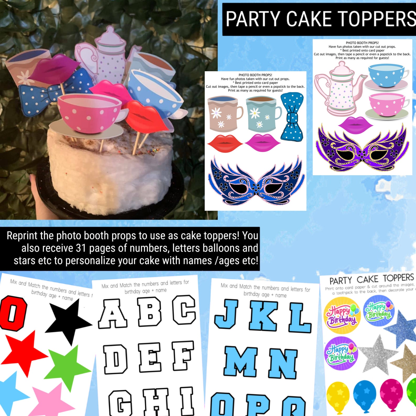 High Tea Printable Party Pack / High Tea Food Toppers / High - Etsy