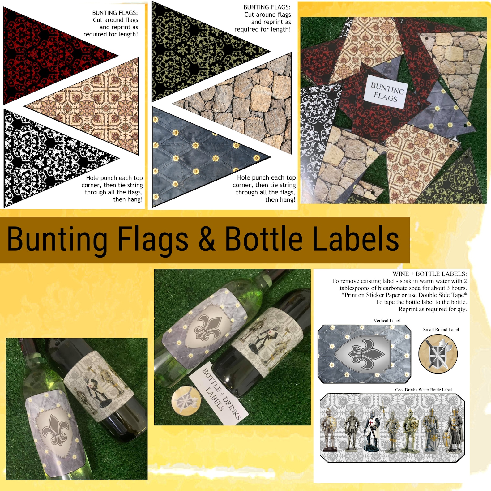 Medieval Themed Printable Party Pack / Medieval Parties / Medieval Cake ...