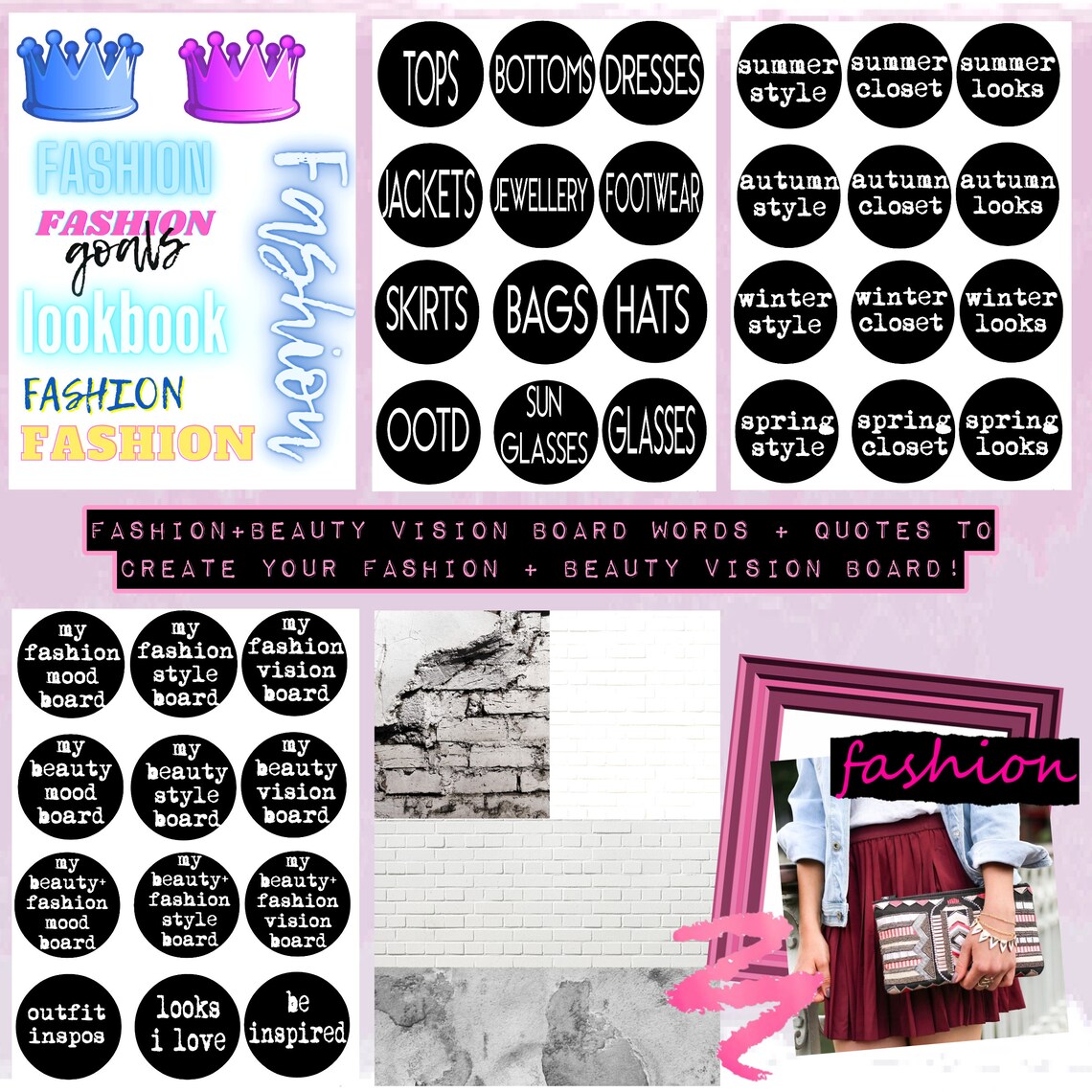 Fashion and Beauty Vision Board Kit / Printable Fashion and | Etsy ...
