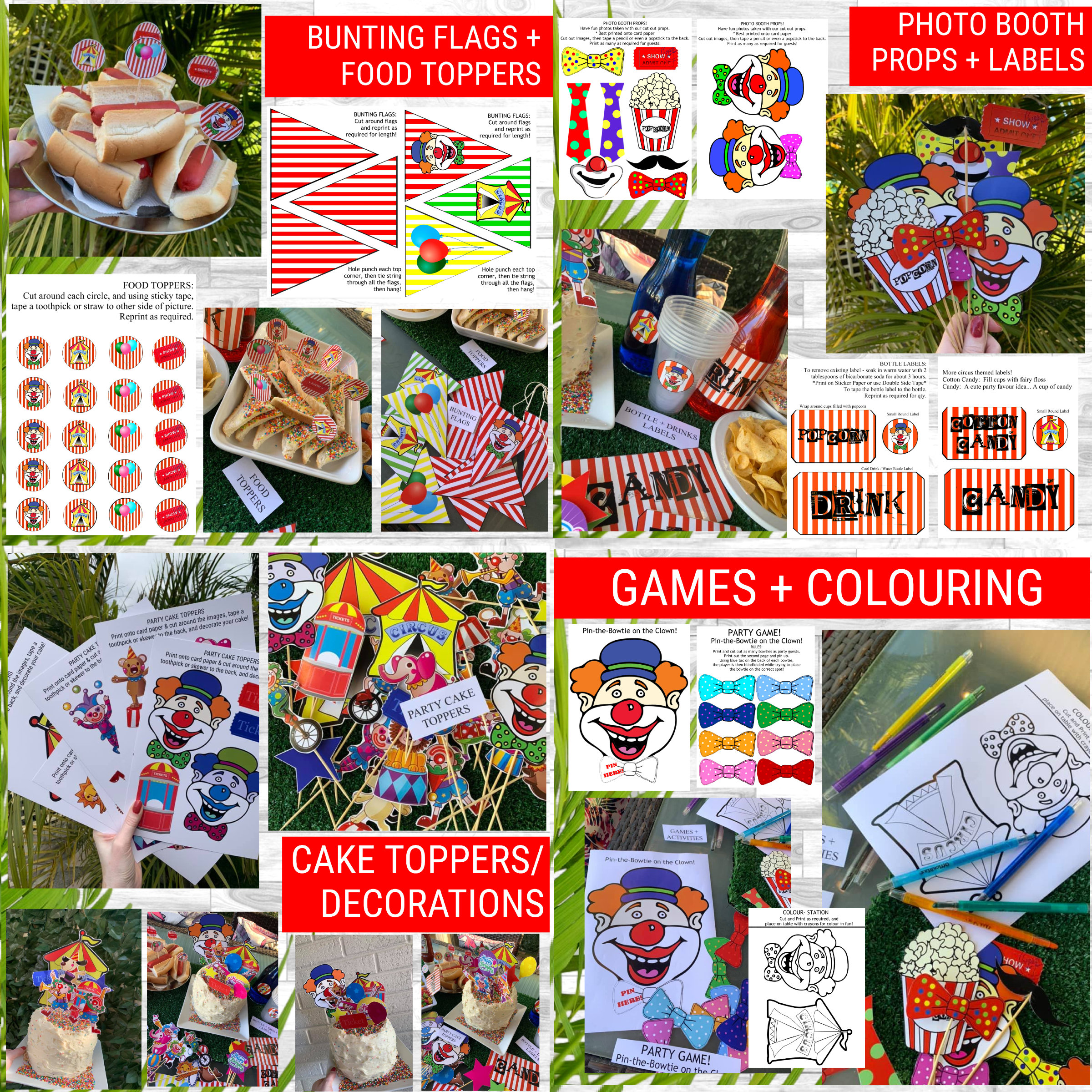 Printable Circus Party Games and Decorations for Kids / Kids Circus ...