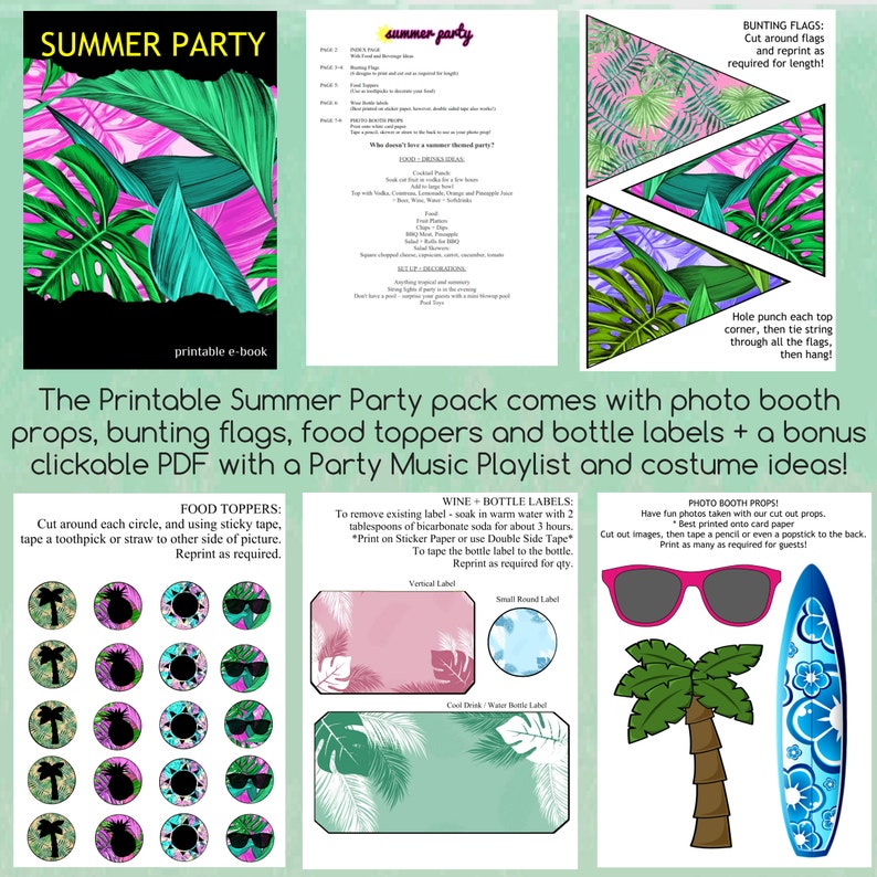 Summer Party Printable Pack / Summer Party Prints / Summer - Etsy Australia