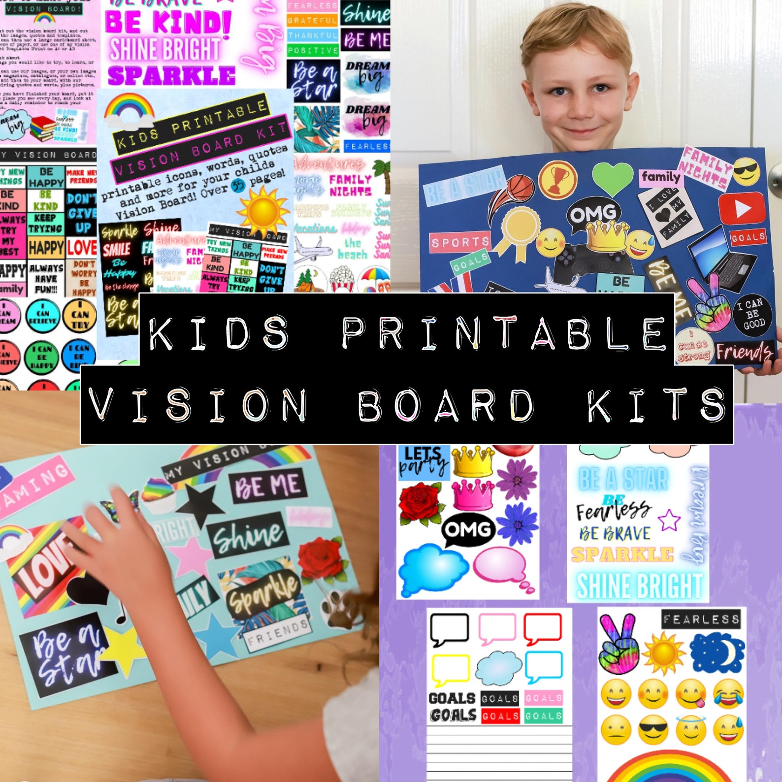 KIDS Vision Board Kit / Vision Board Printables / Vision Board - Etsy