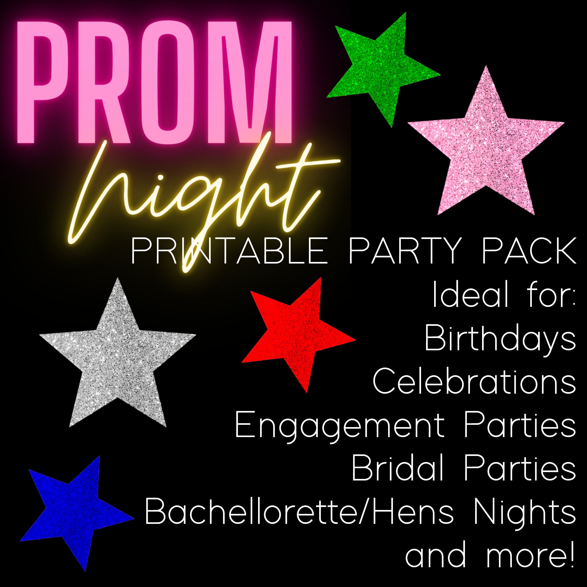 80's PROM PARTY PRINTABLES / Prom Theme Party Printables / - Etsy