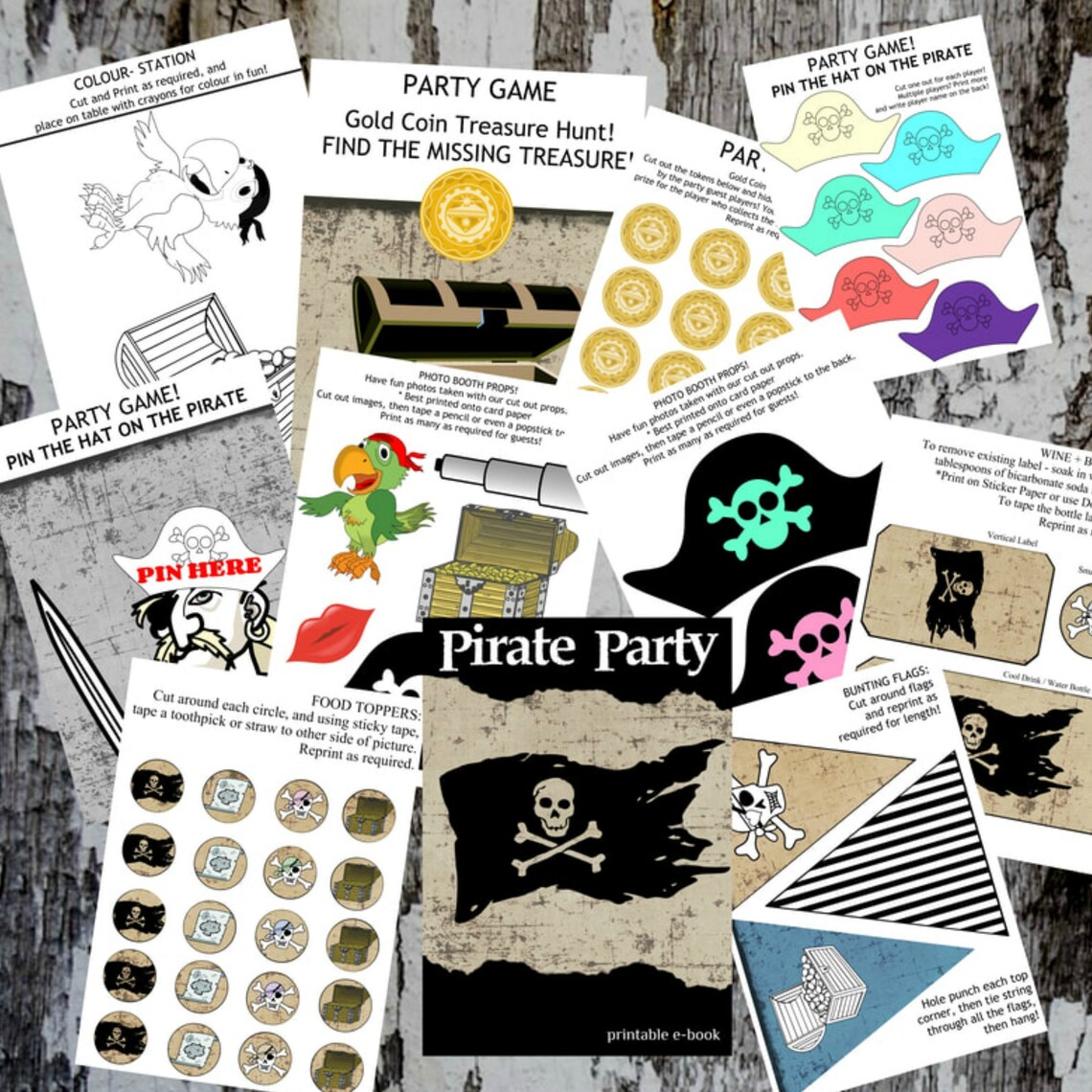 Printable Pirate Themed Party Games and Decorations for Kids / - Etsy