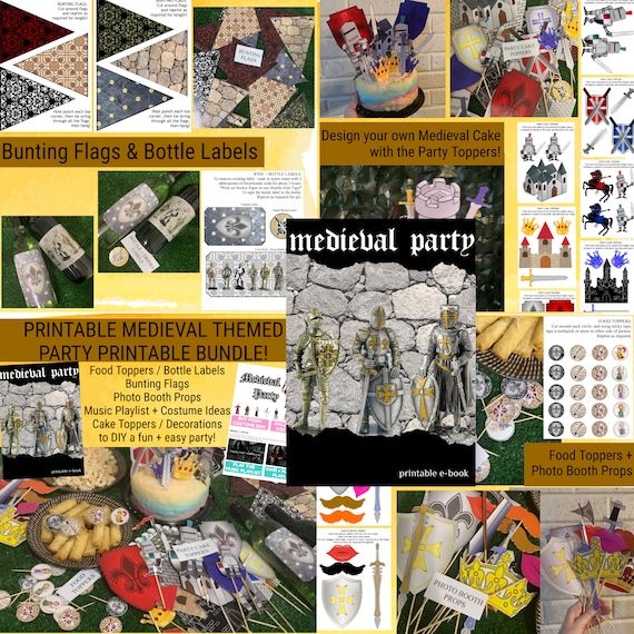 Medieval Themed Printable Party Pack / Medieval Parties / - Etsy