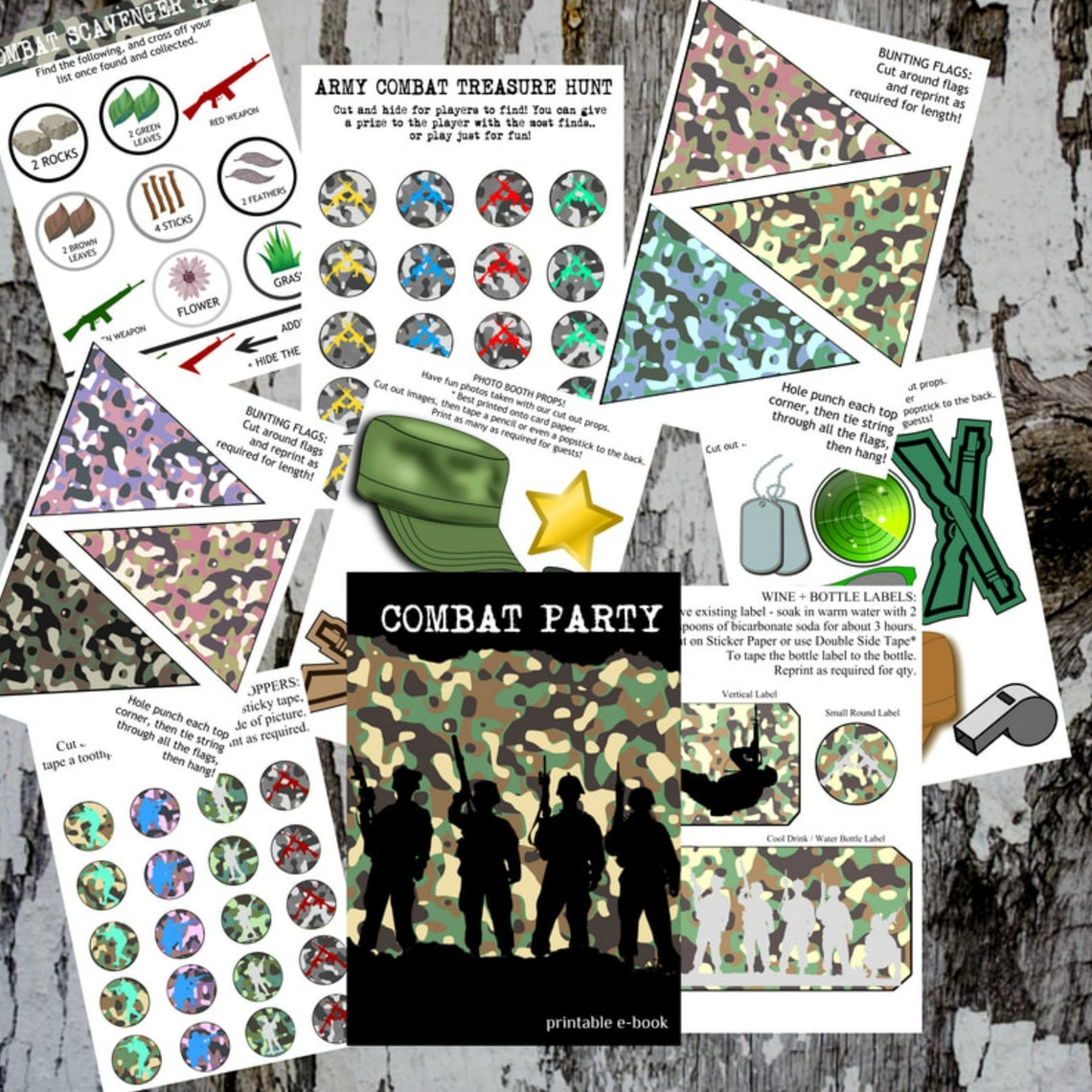Printable Army Combat Party Games and Decorations for Kids / - Etsy ...