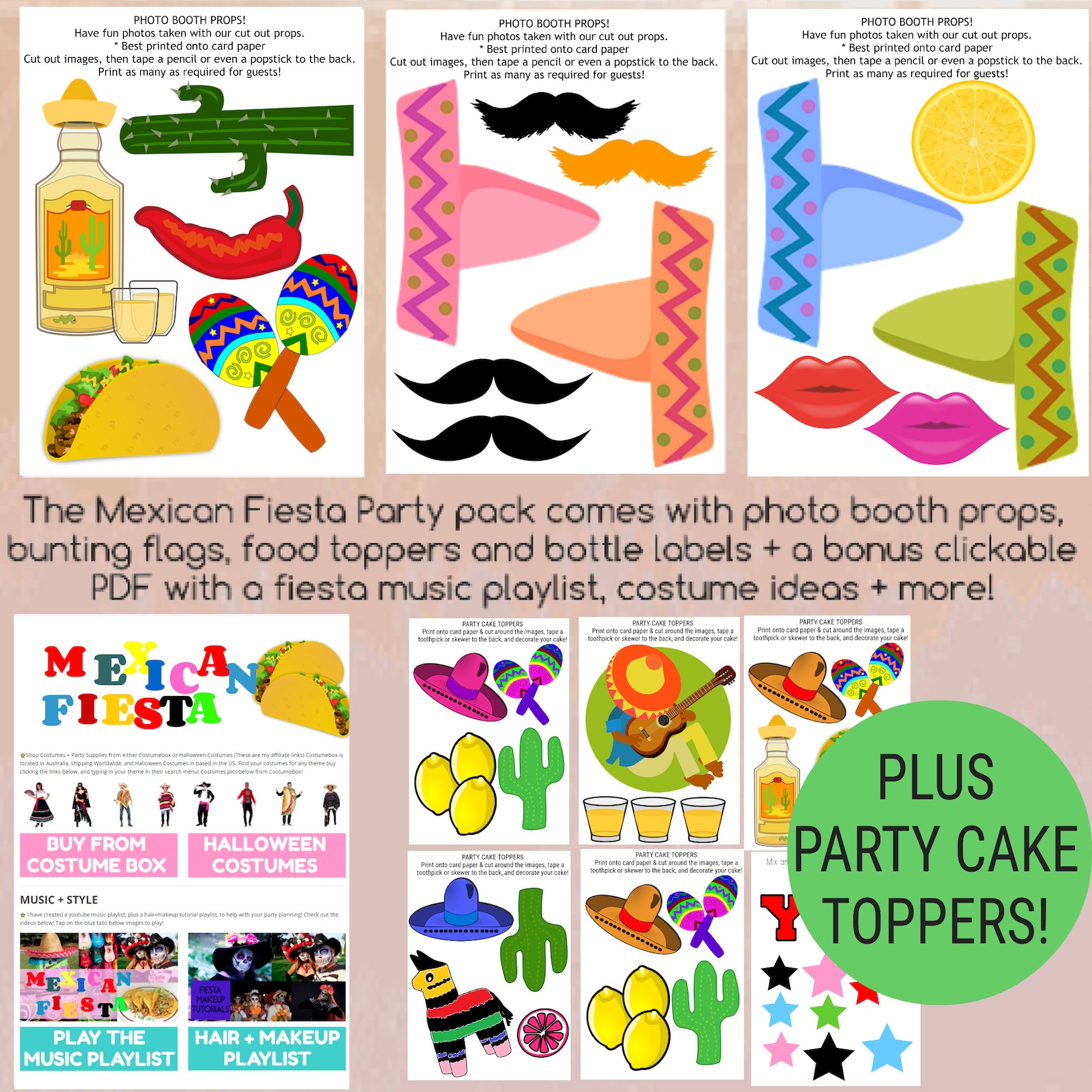Mexican Fiesta Printable Party Pack / Mexican Party / Mexican - Etsy ...