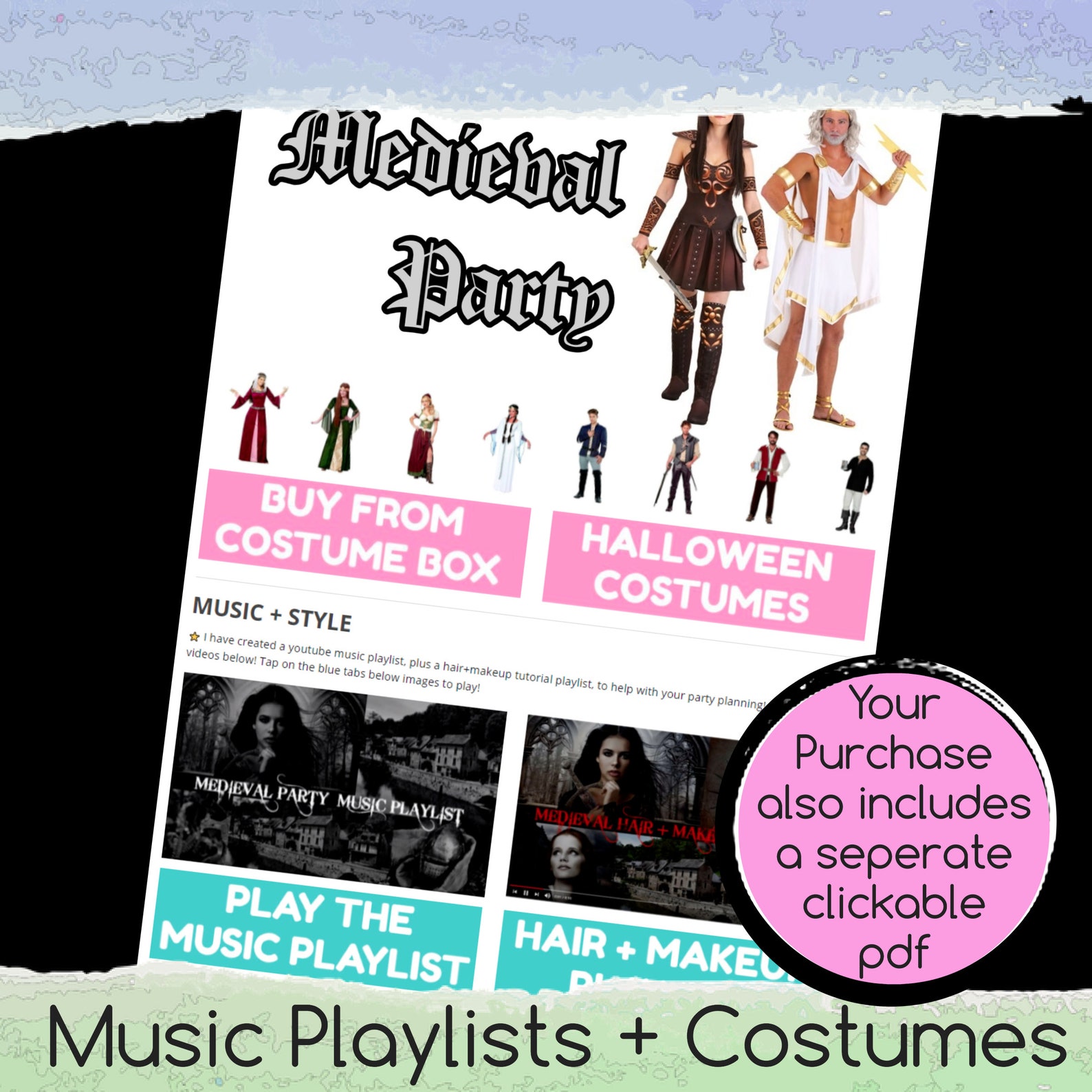 Medieval Themed Printable Party Pack / Medieval Parties / Medieval Cake ...