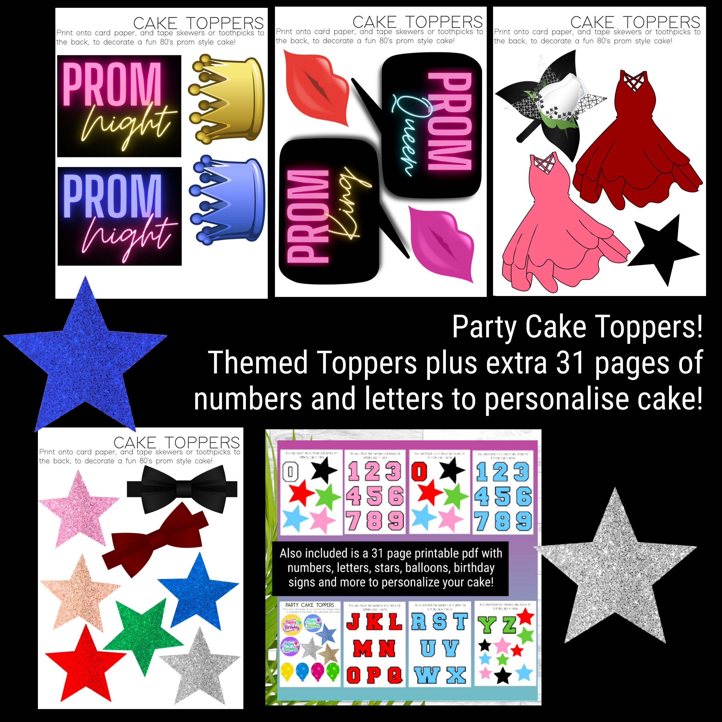 80's PROM PARTY PRINTABLES / Prom Theme Party Printables / | Etsy