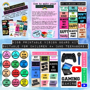 KIDS Vision Board Kit / Vision Board Printables / Vision Board for Kids ...