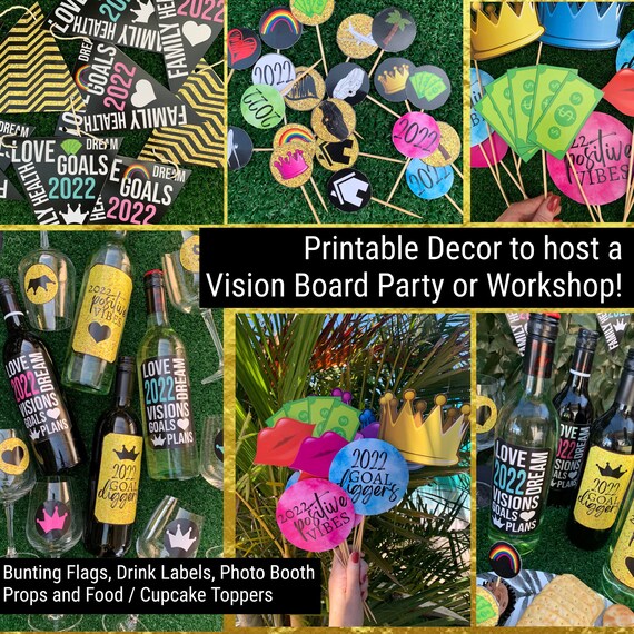 VISION BOARD PARTY Decorations for Hosting a 2022 Vision Board | Etsy