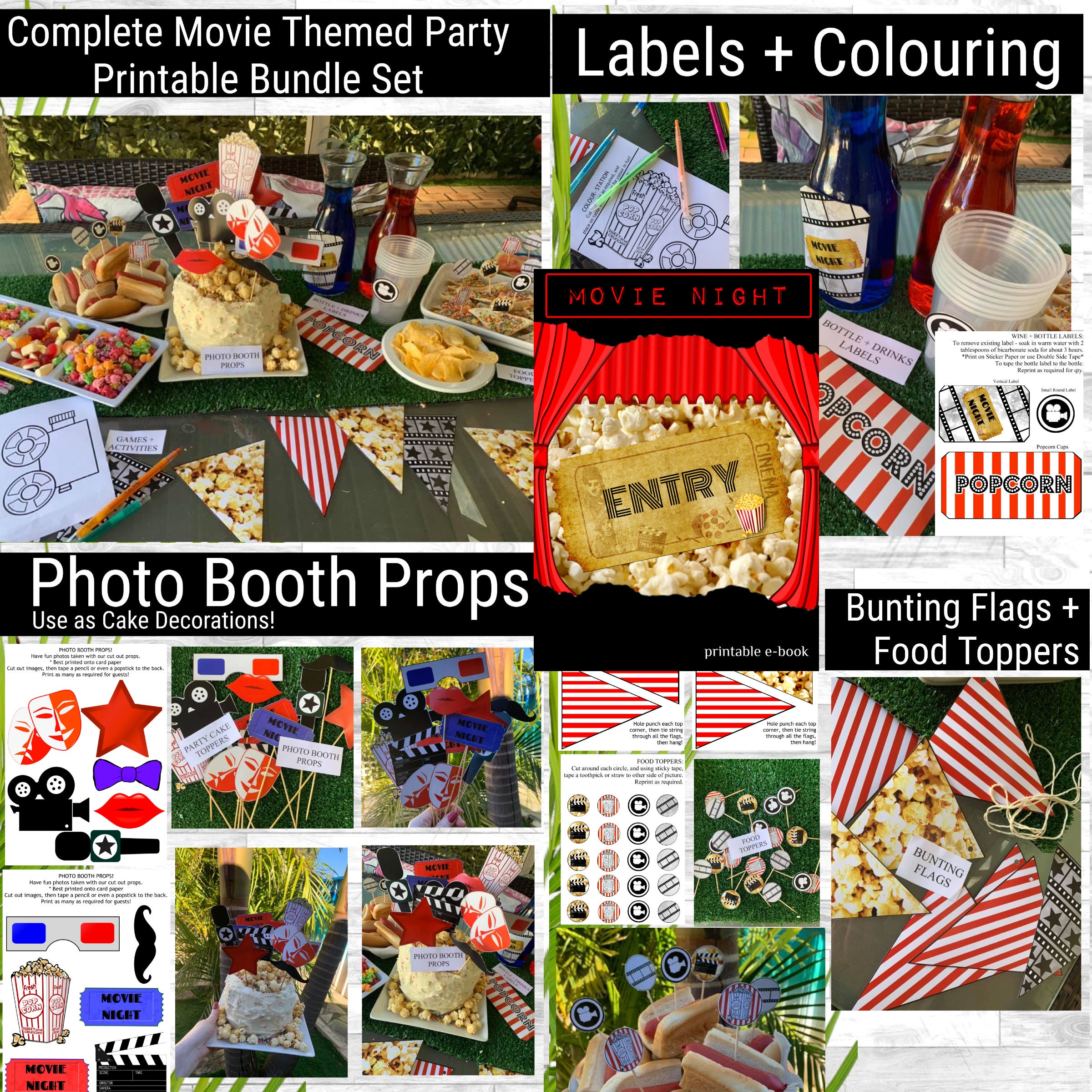 Printable Movie Night Party Pack / Movie Parties / Movie Themed Party ...