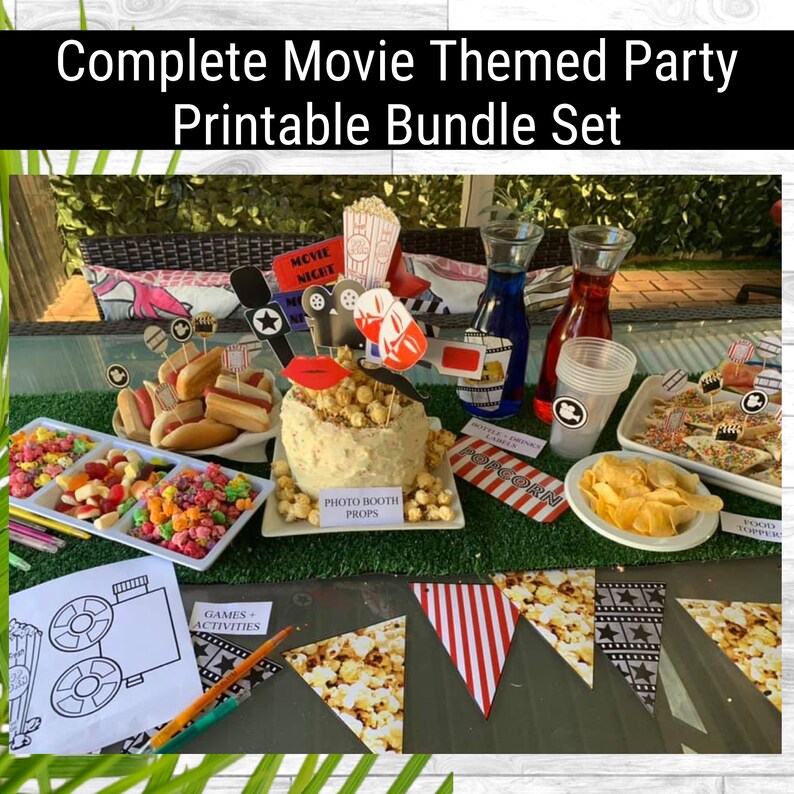 Printable Movie Night Party Pack / Movie Parties / Movie Themed Party ...
