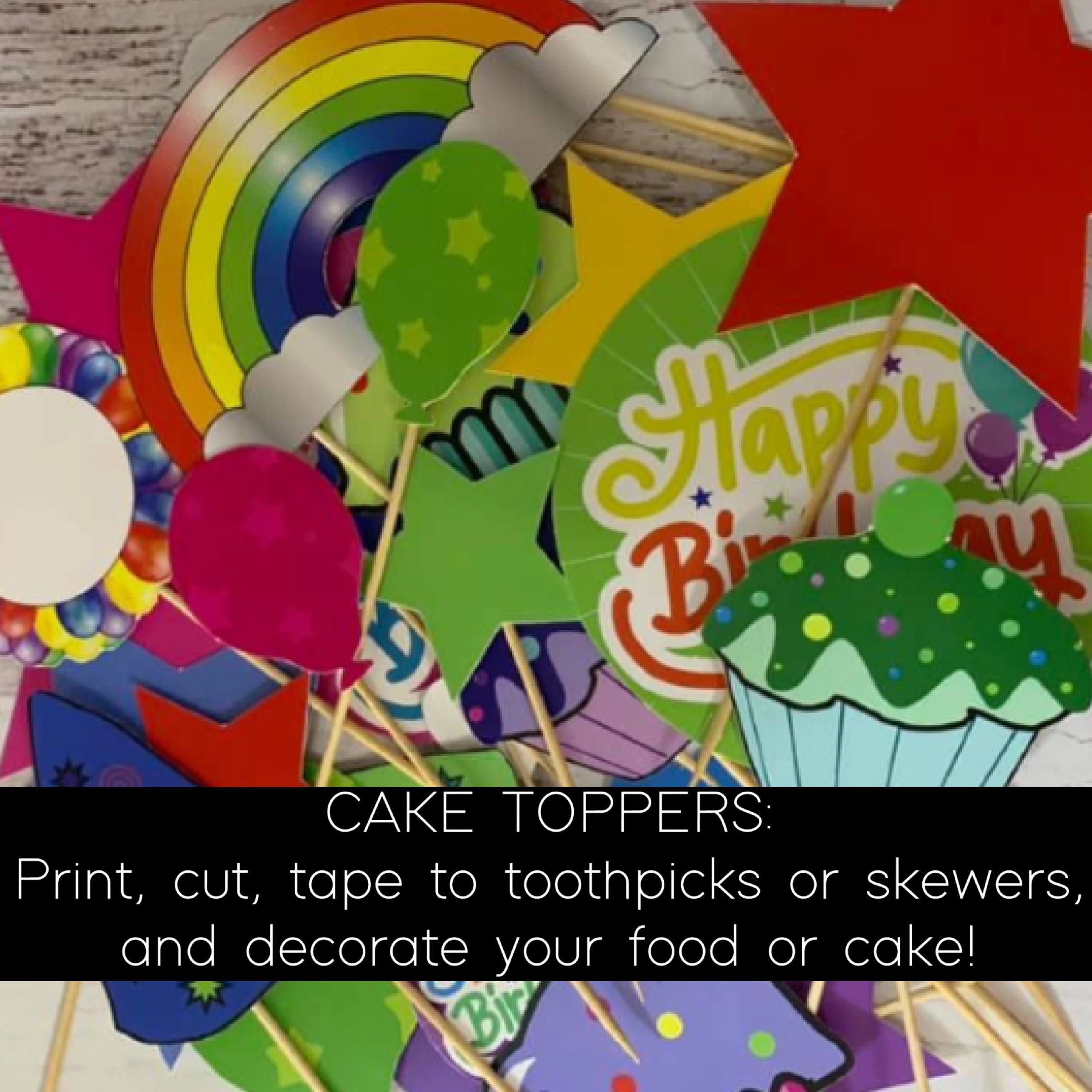 Happy Birthday Party Cake Toppers / Party Cake Toppers / - Etsy