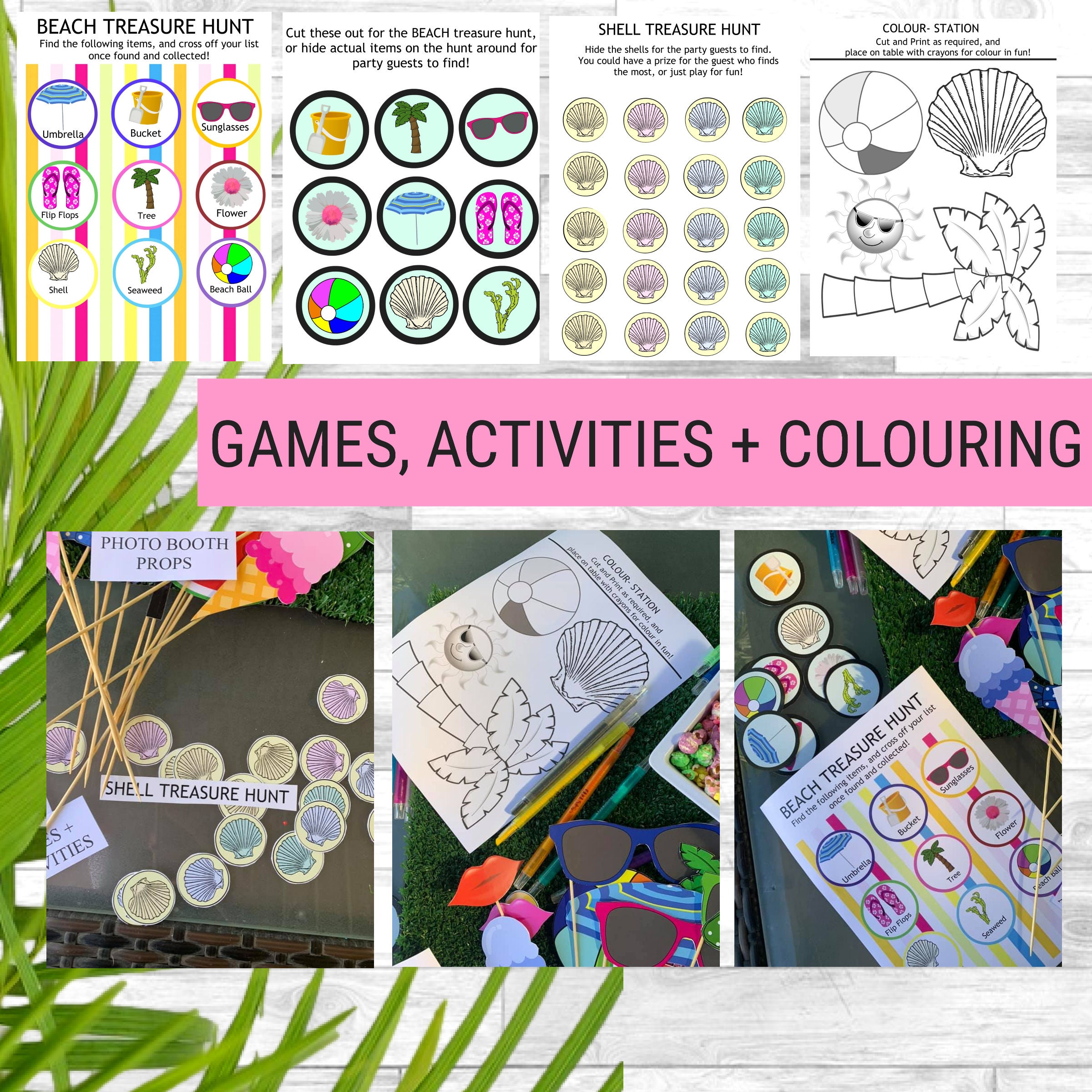 Printable Beach Party for Kids / Beach Party Cake Toppers / - Etsy ...