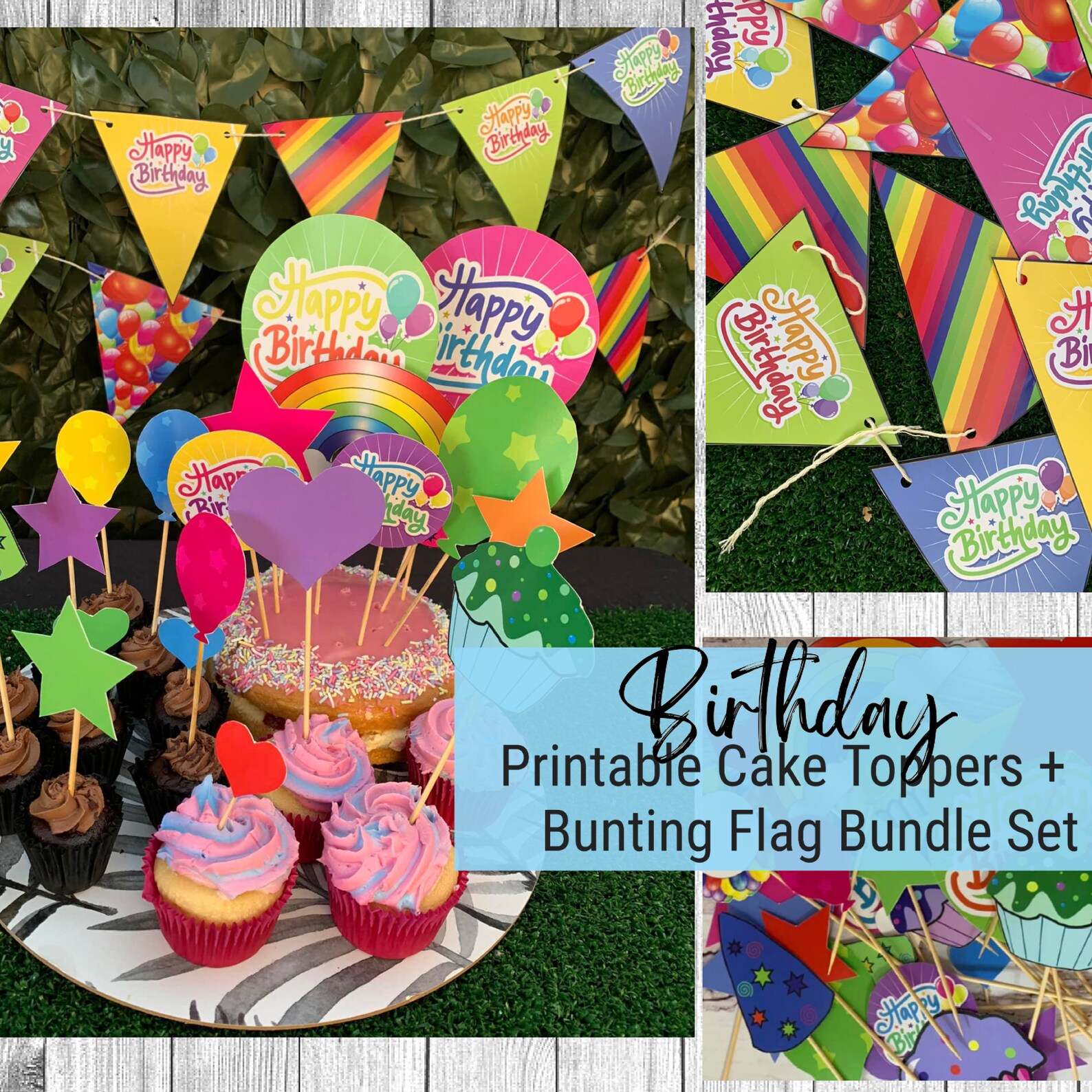 Happy Birthday Party Cake Toppers / Party Cake Toppers / - Etsy