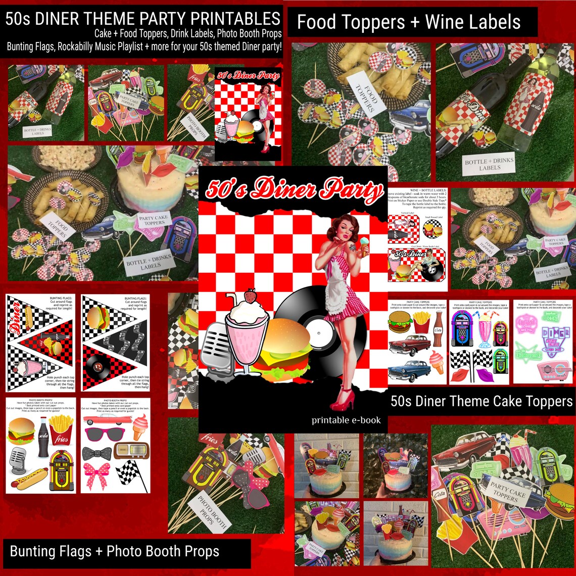 50s Diner Printable Party / 50's Diner / 50's Diner - Etsy Canada