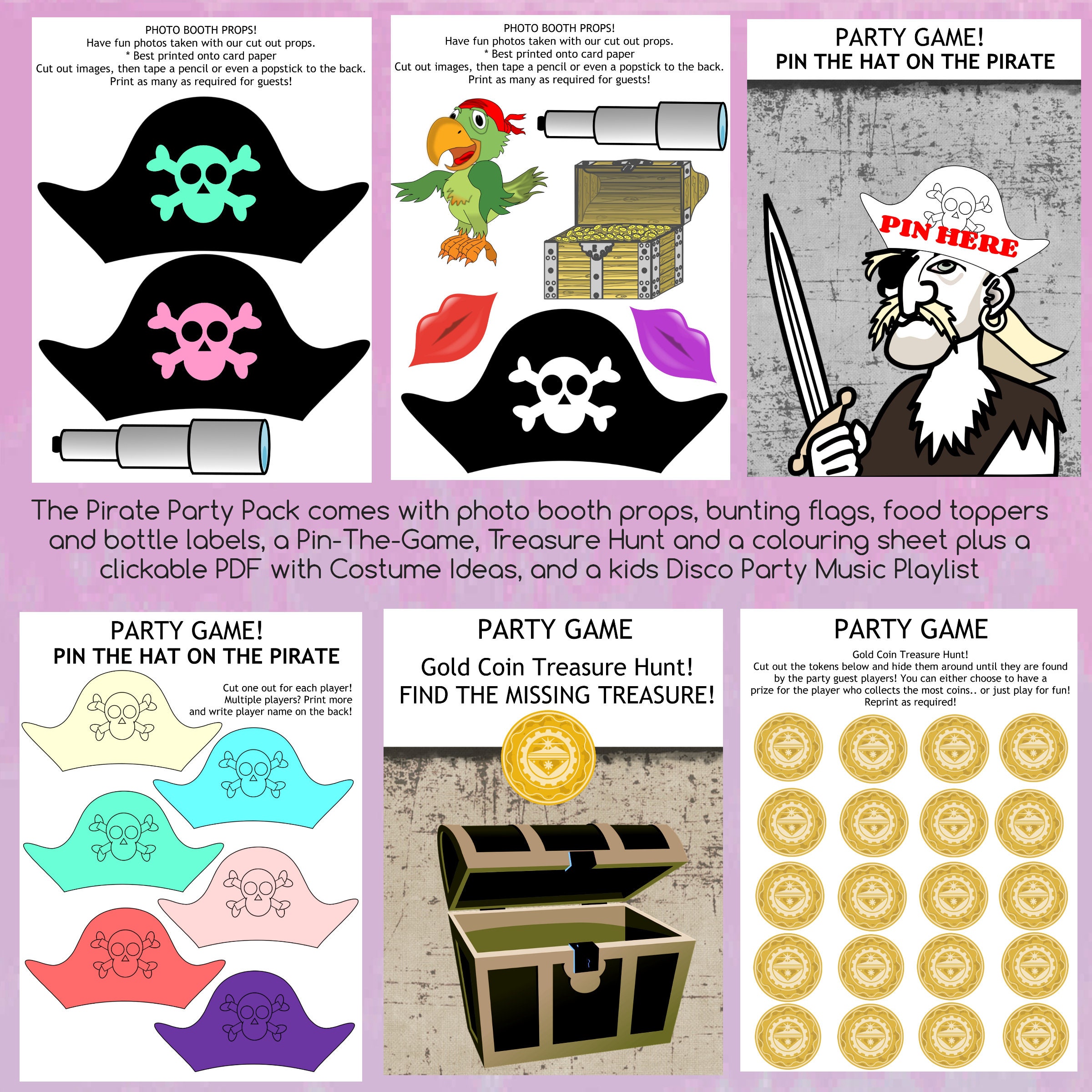 Printable Pirate Themed Party Games and Decorations for Kids / | Etsy ...
