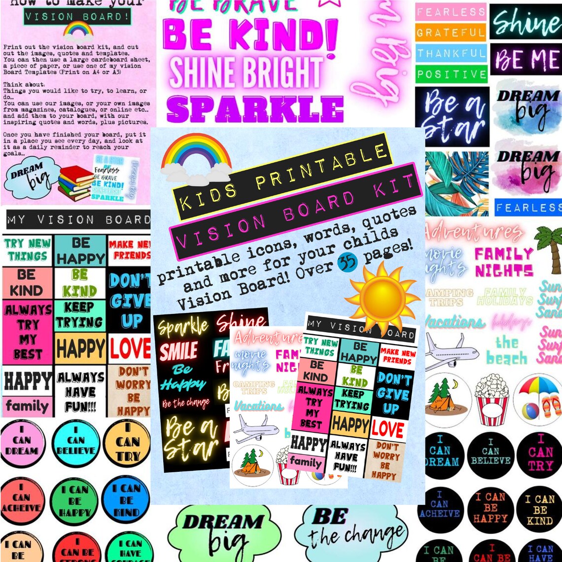 KIDS Vision Board Kit / Vision Board Printables / Vision Board | Etsy UK