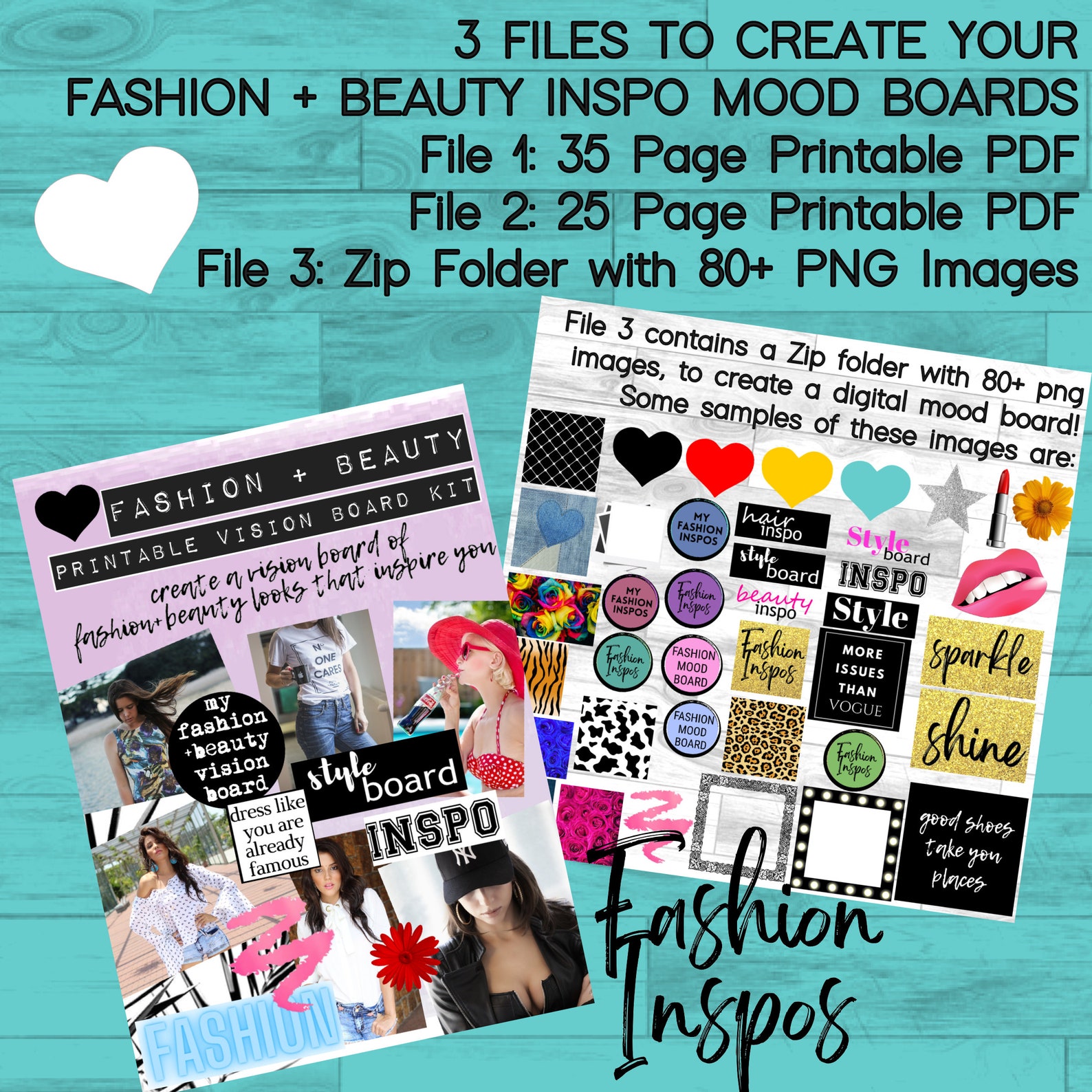 Fashion and Beauty Vision Board Kit / Printable Fashion and - Etsy Canada