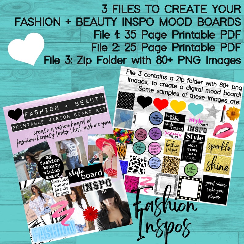 Fashion and Beauty Vision Board Kit / Printable Fashion and - Etsy ...