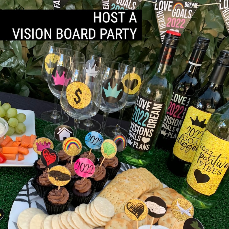 VISION BOARD PARTY Decorations for Hosting a 2022 Vision Board | Etsy