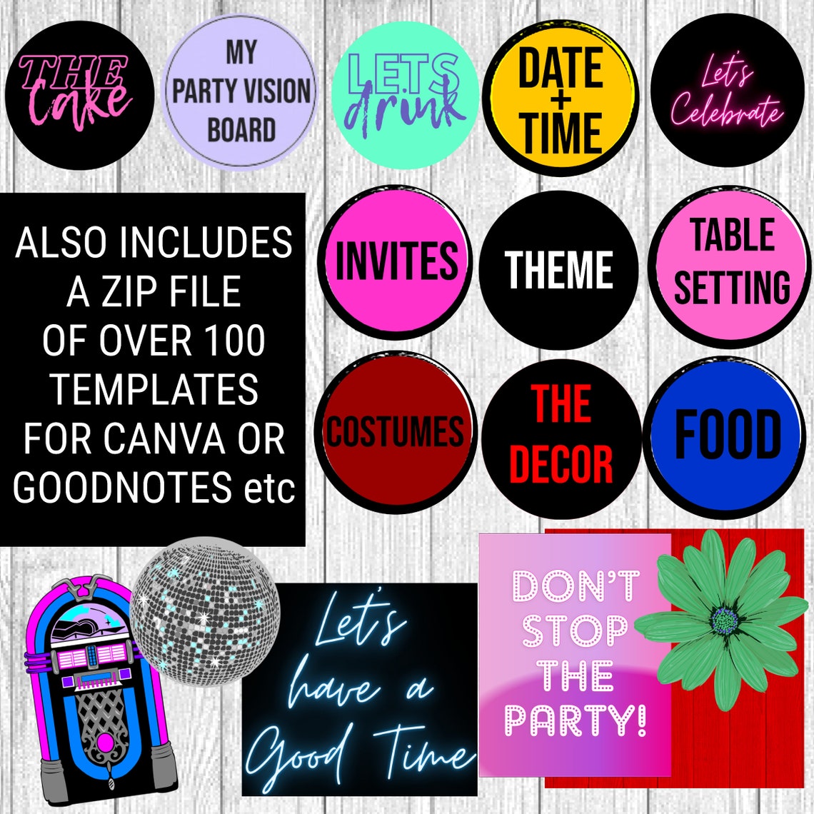 Party Planning Printable Vision Board Kit / Party Planner Mood | Etsy ...