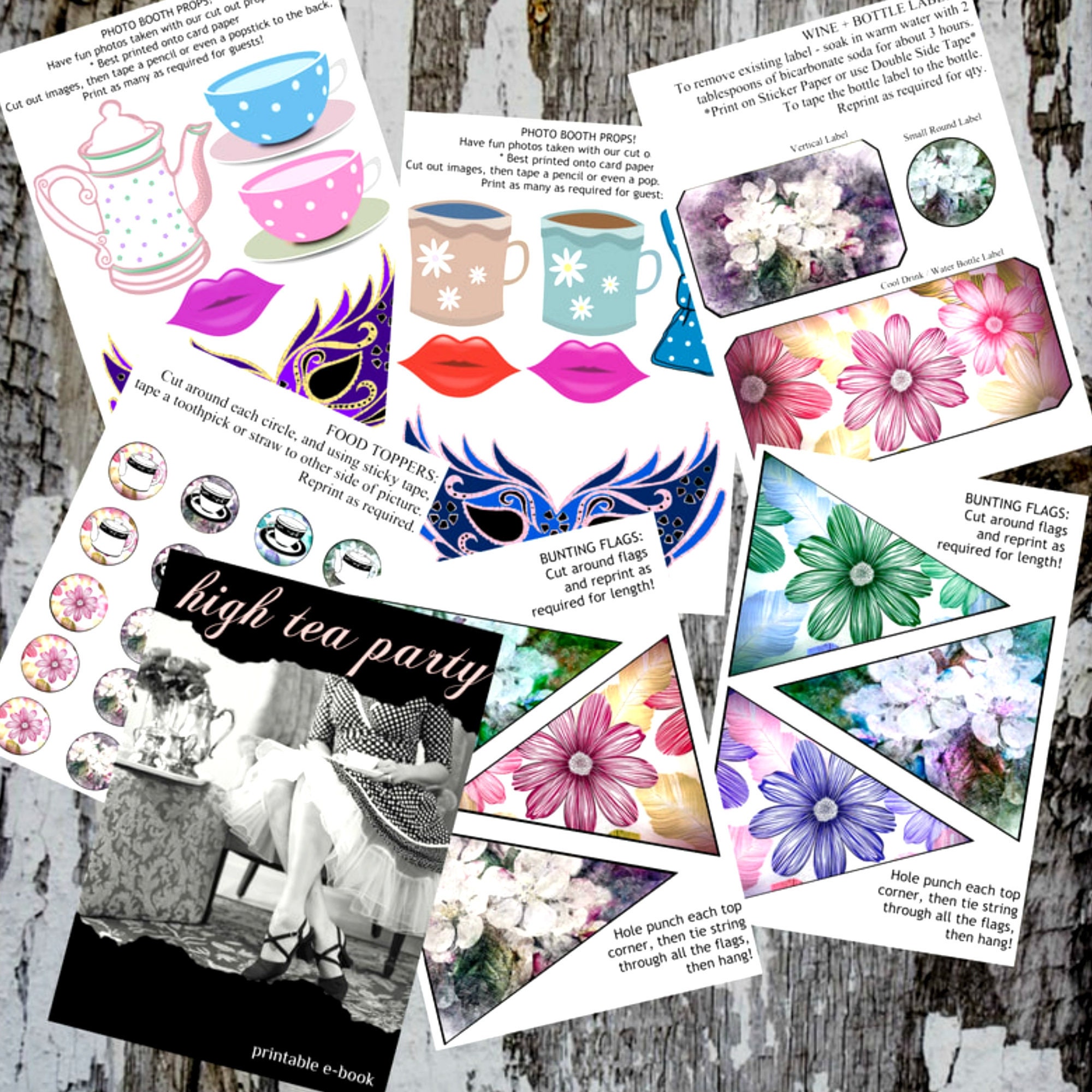 High Tea Printable Party Pack / High Tea Food Toppers / High - Etsy ...