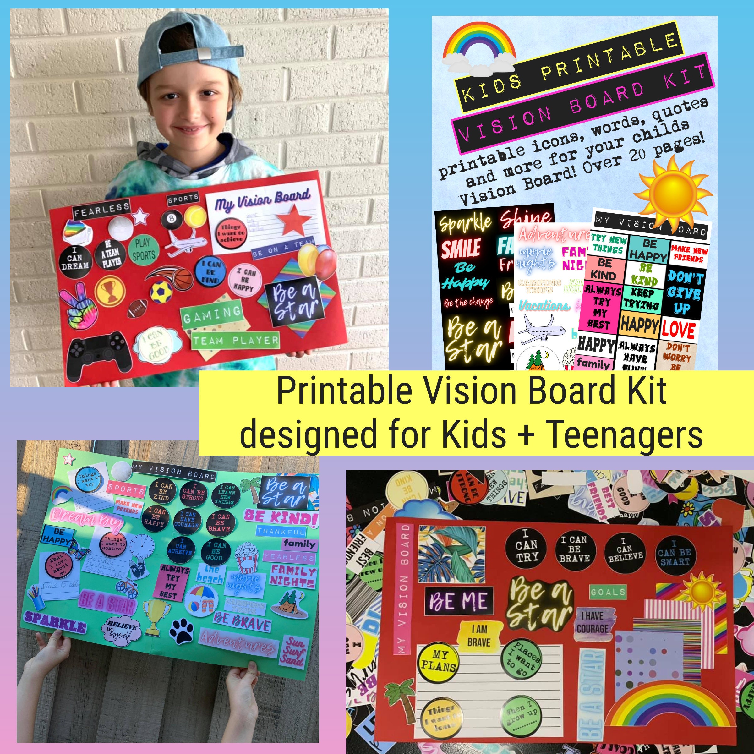 KIDS Vision Board Kit / Vision Board Printables / Vision Board | Etsy ...
