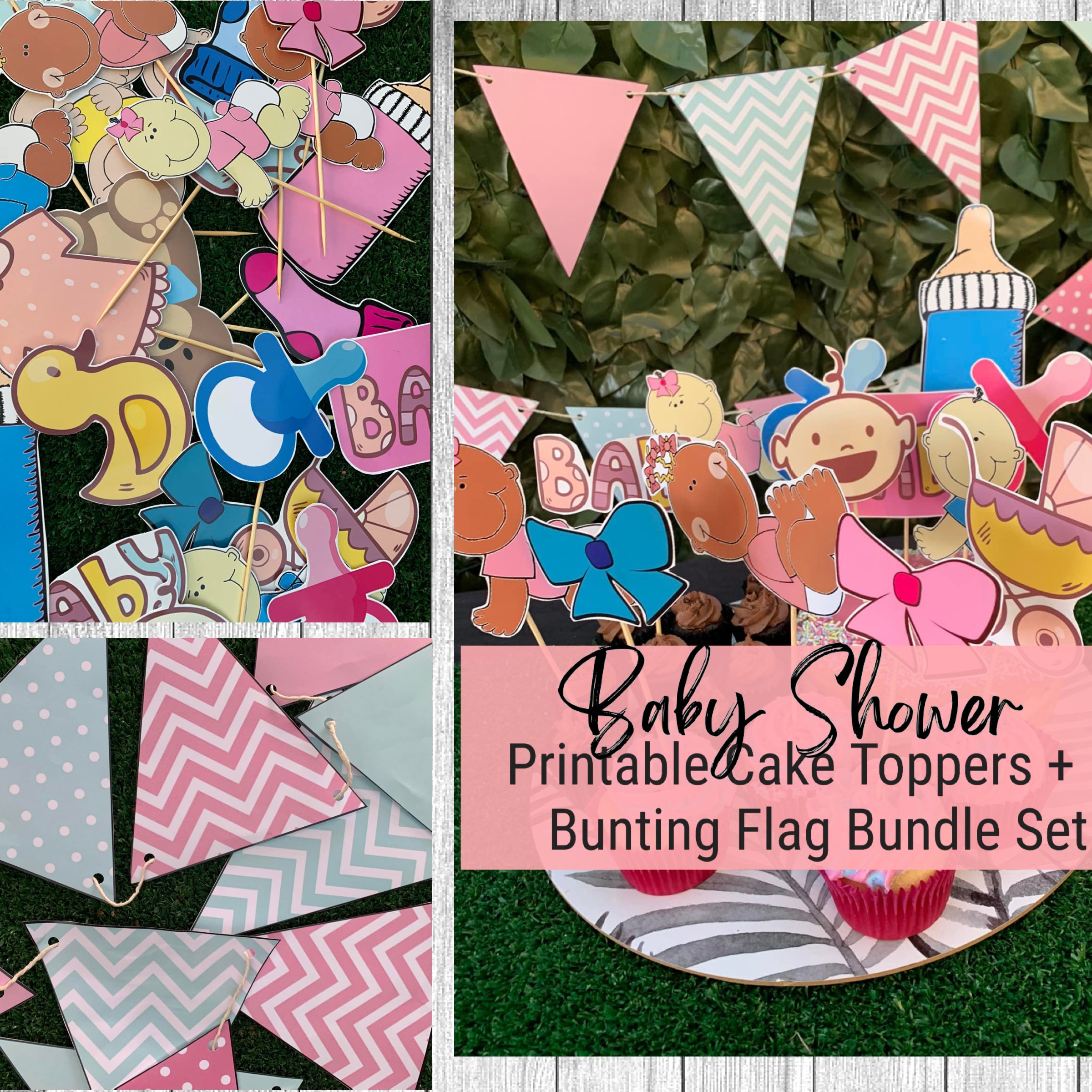 Baby Shower Cake Toppers / Printable Baby Shower Cake | Etsy