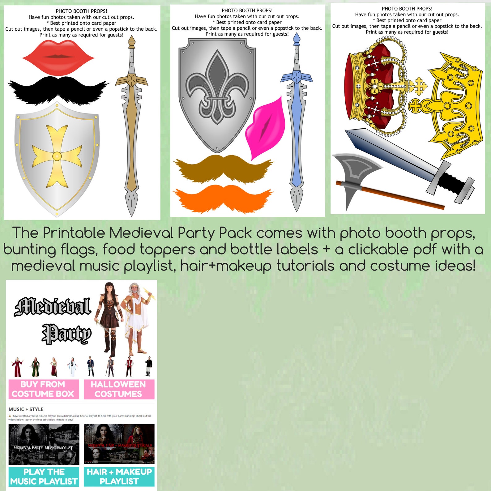 Medieval Themed Printable Party Pack | Etsy