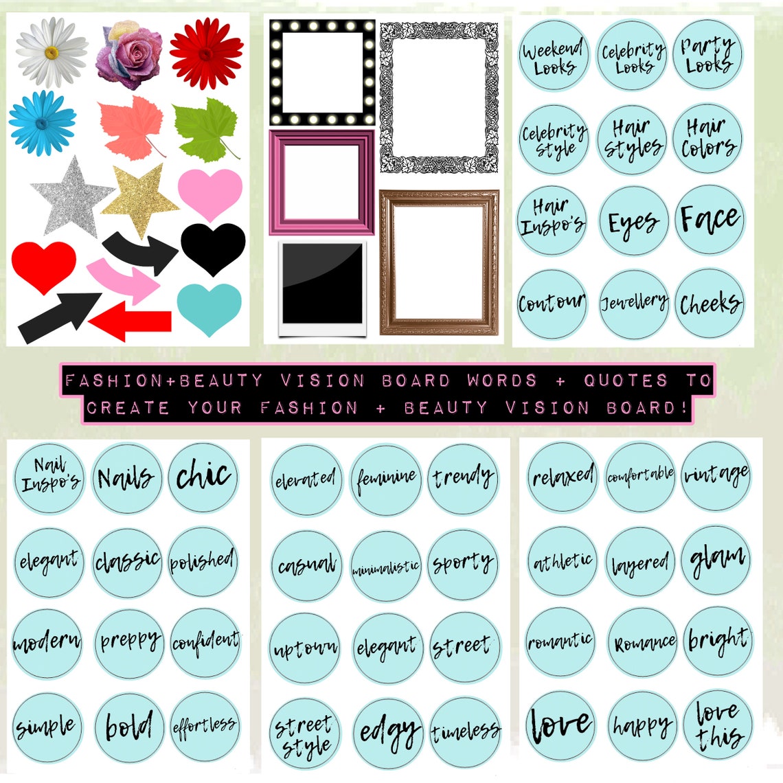 Fashion and Beauty Vision Board Kit / Printable Fashion and | Etsy ...