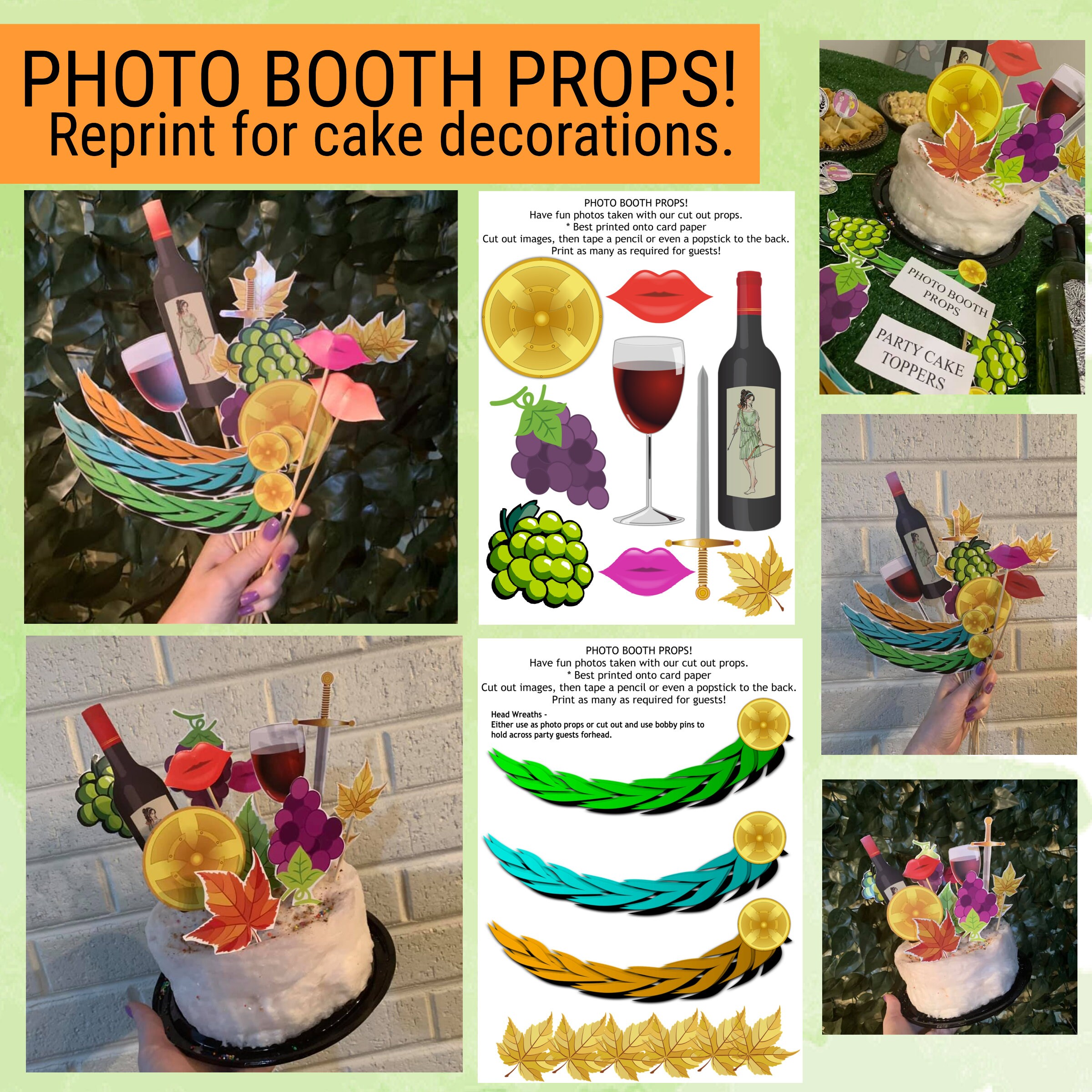 Toga Party Printable Party Pack / Toga Photo Booth Props / Toga Cake ...