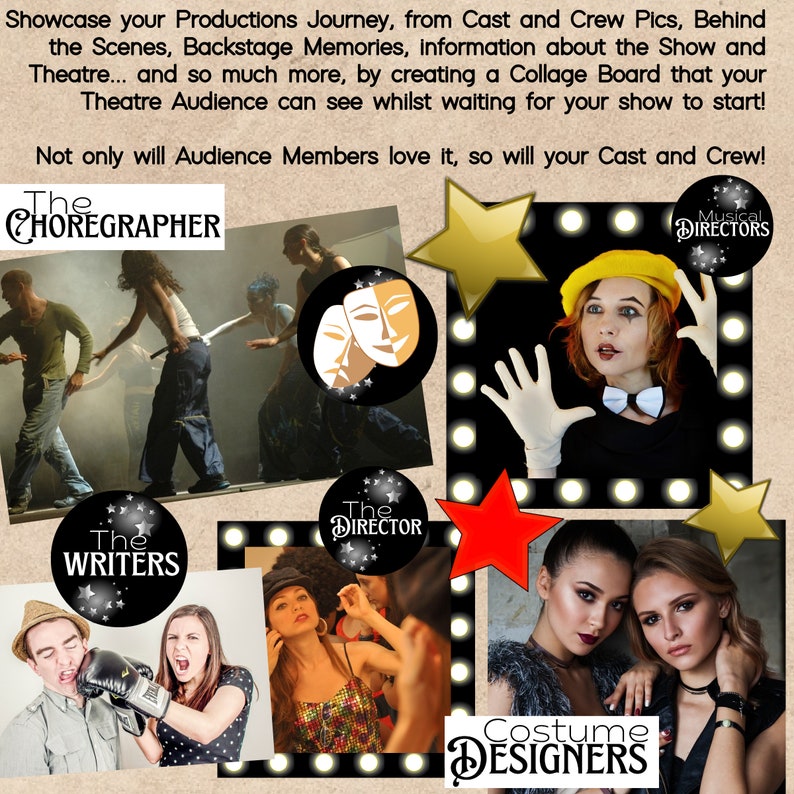 THEATRE PRODUCTION Mood Board Kit / Theatre Show Photo Collage / Front ...