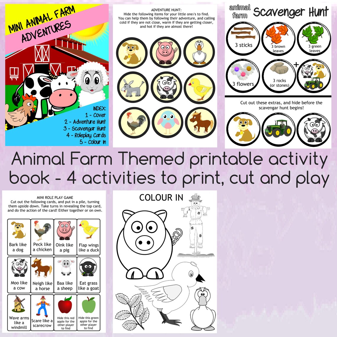 Mini Animal Farm Activity Book for Kids - Etsy Australia