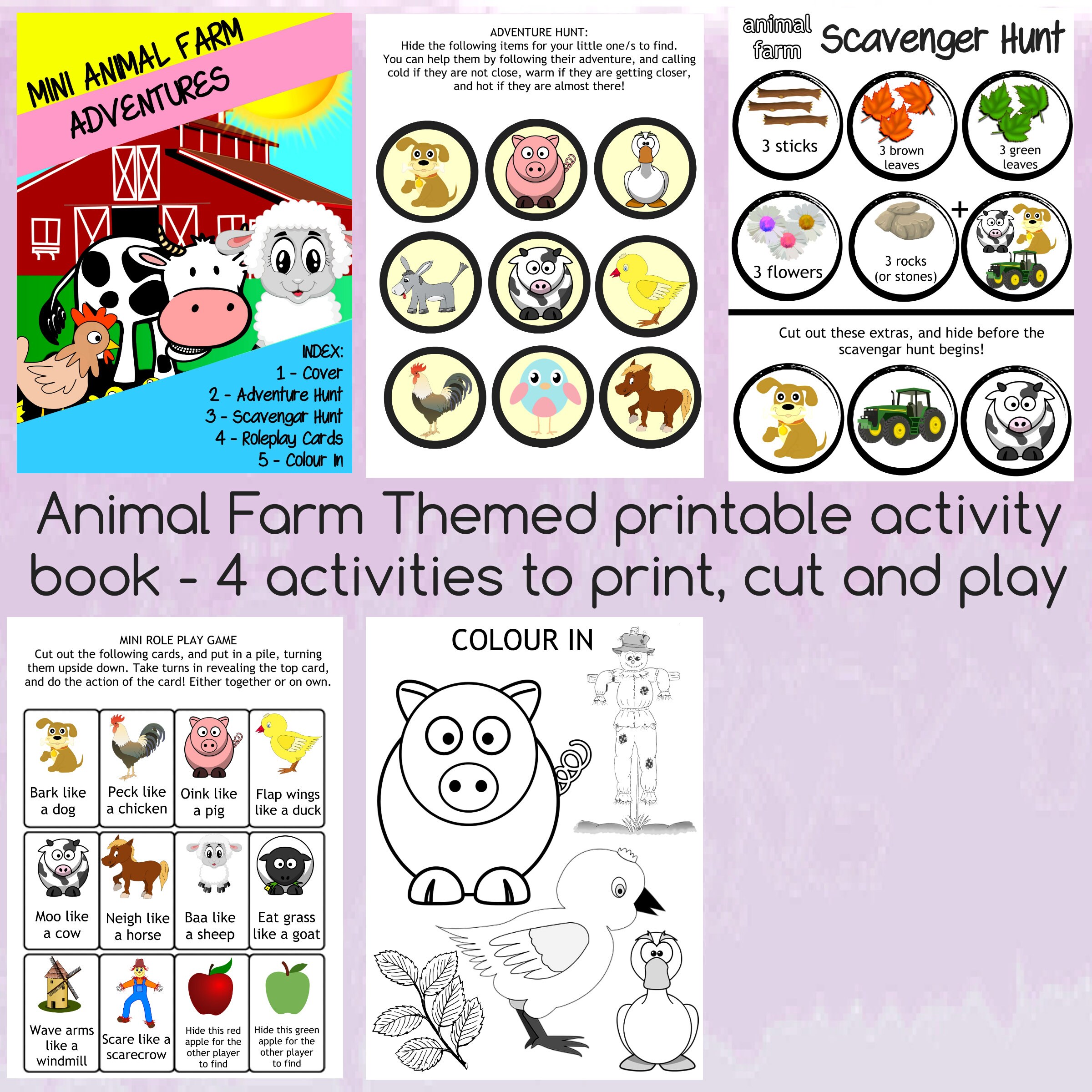 Mini Animal Farm Activity Book for Kids - Etsy Australia