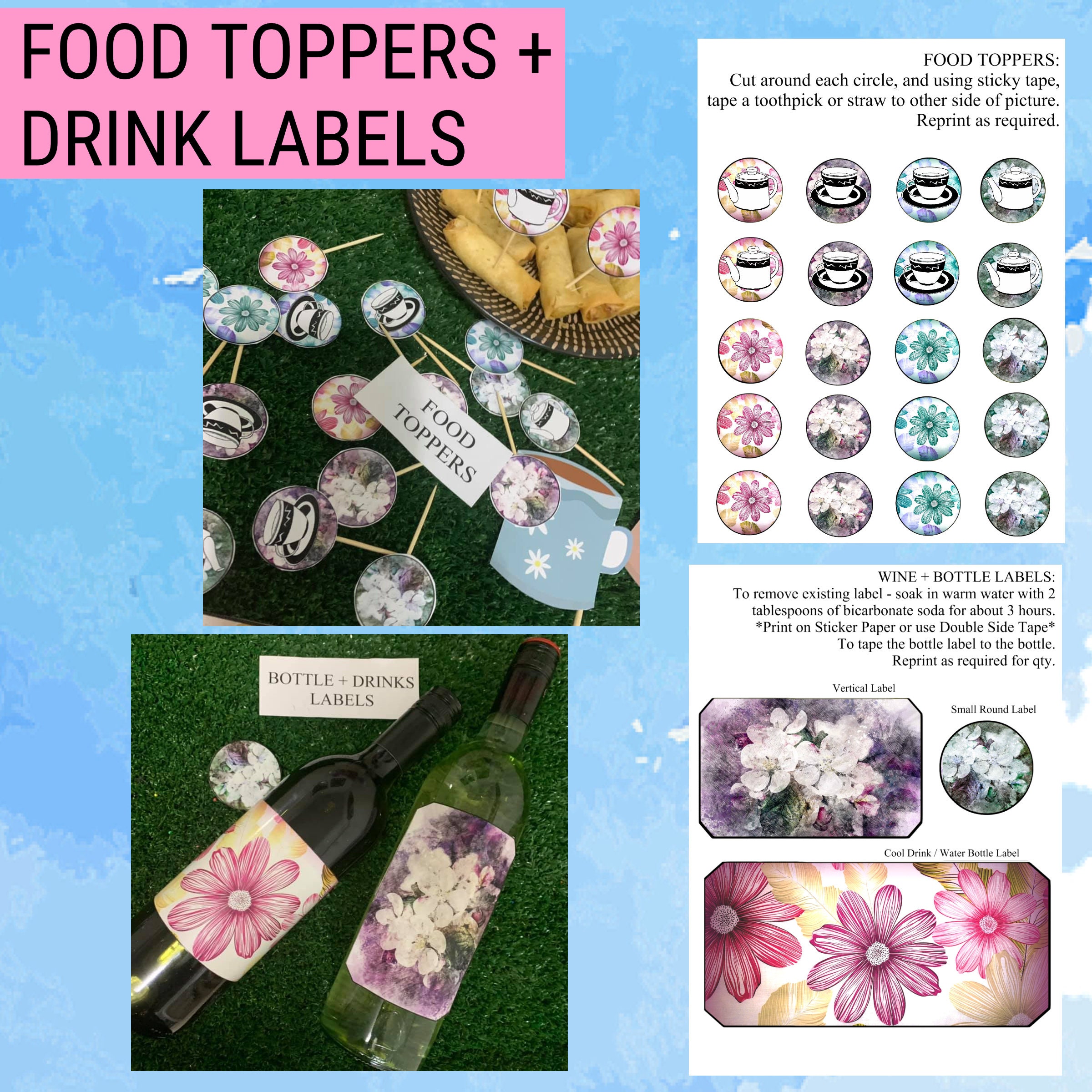 High Tea Printable Party Pack / High Tea Food Toppers / High - Etsy ...