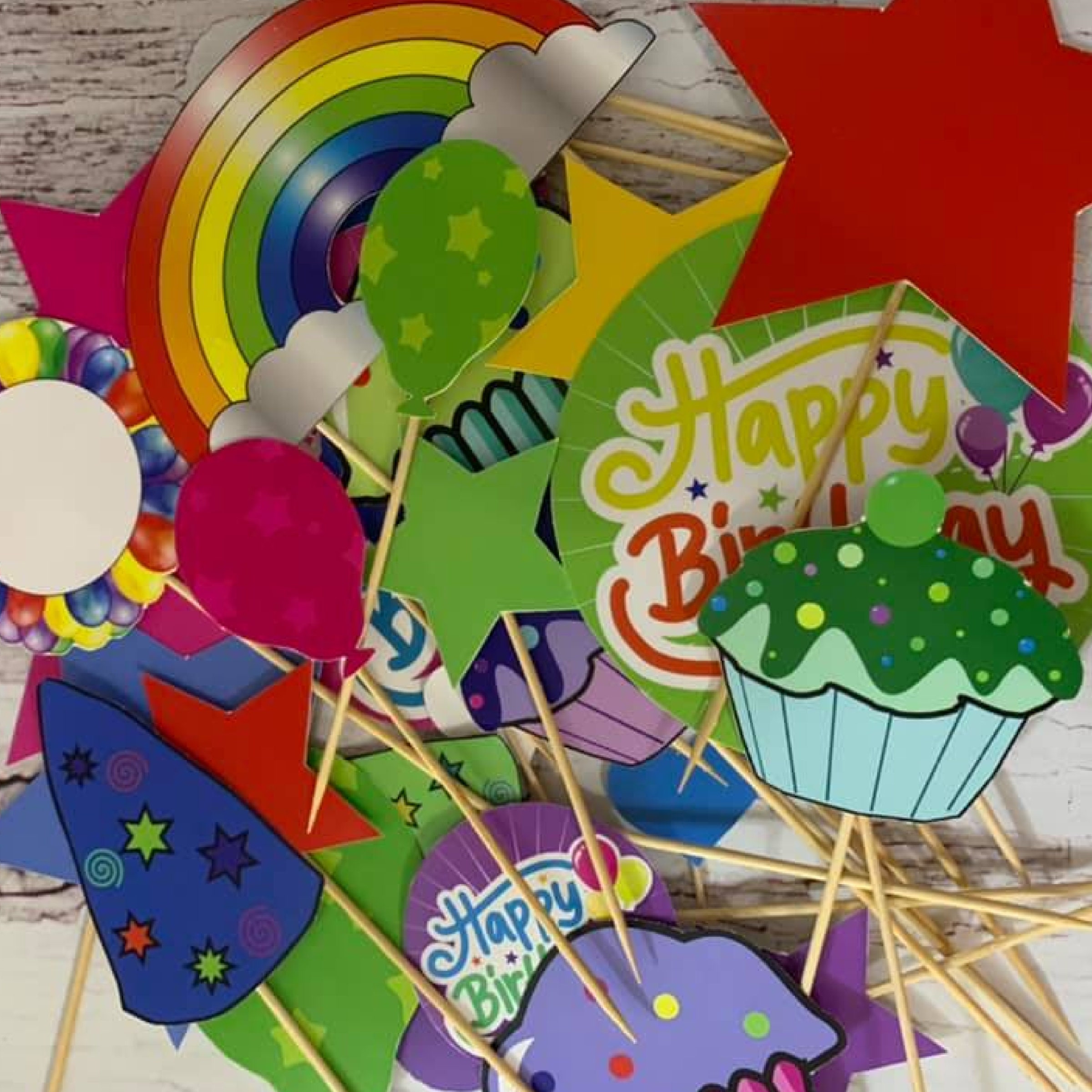 Happy Birthday Party Cake Toppers / Party Cake Toppers / | Etsy