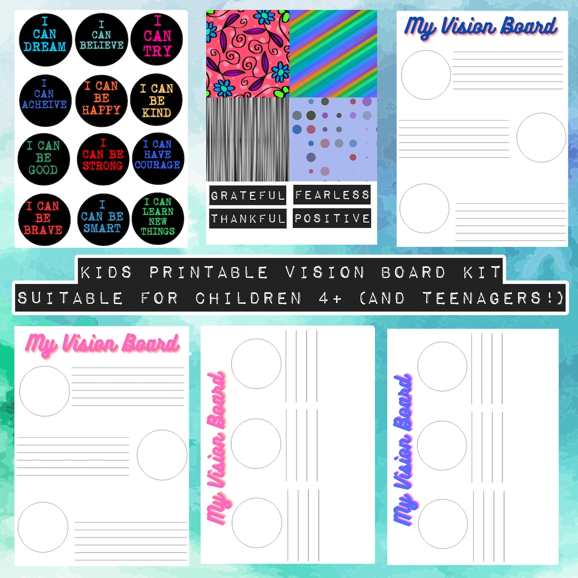 KIDS Vision Board Kit / Vision Board Printables / Vision Board | Etsy