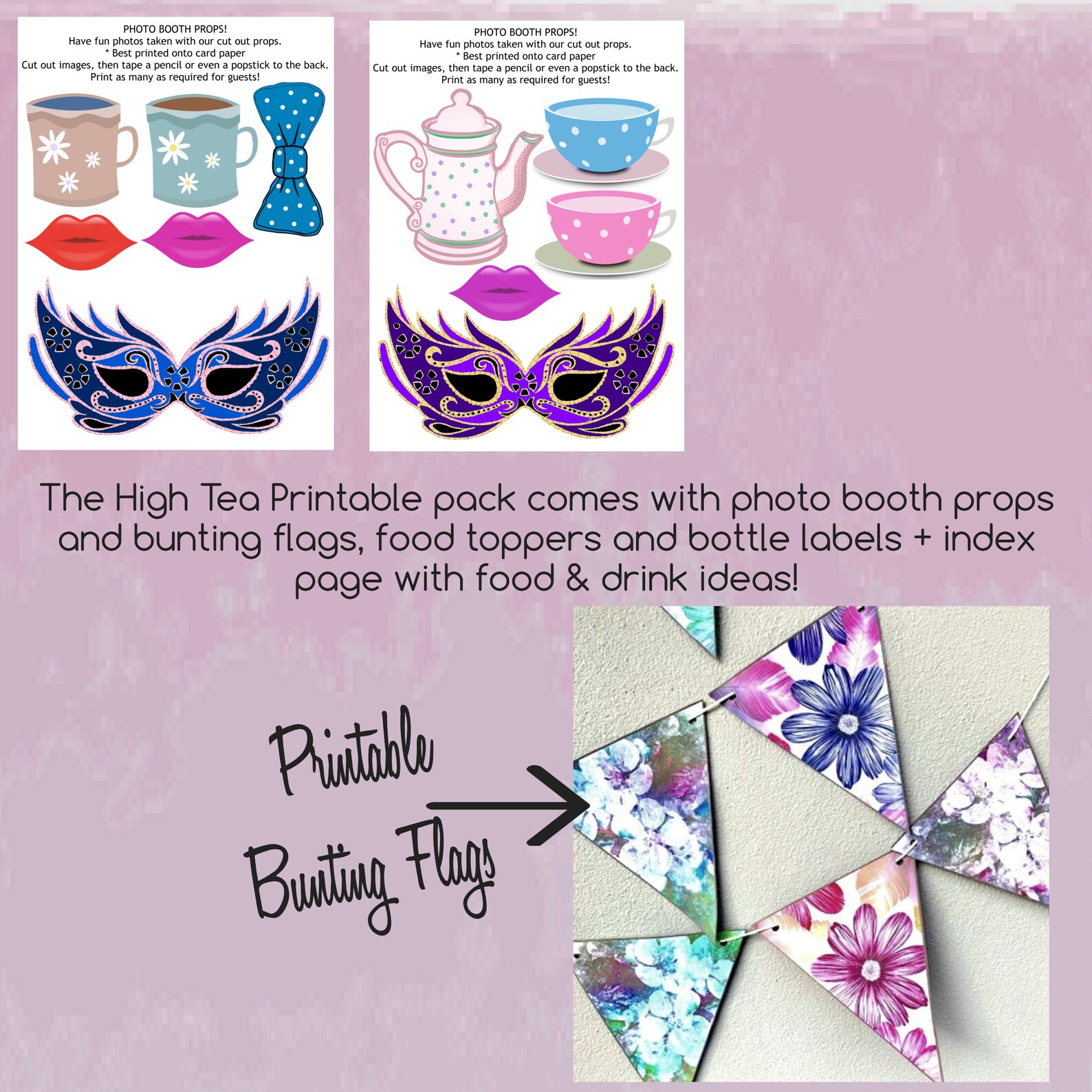 High Tea Printable Party Pack / High Tea Food Toppers / High Tea Cake ...