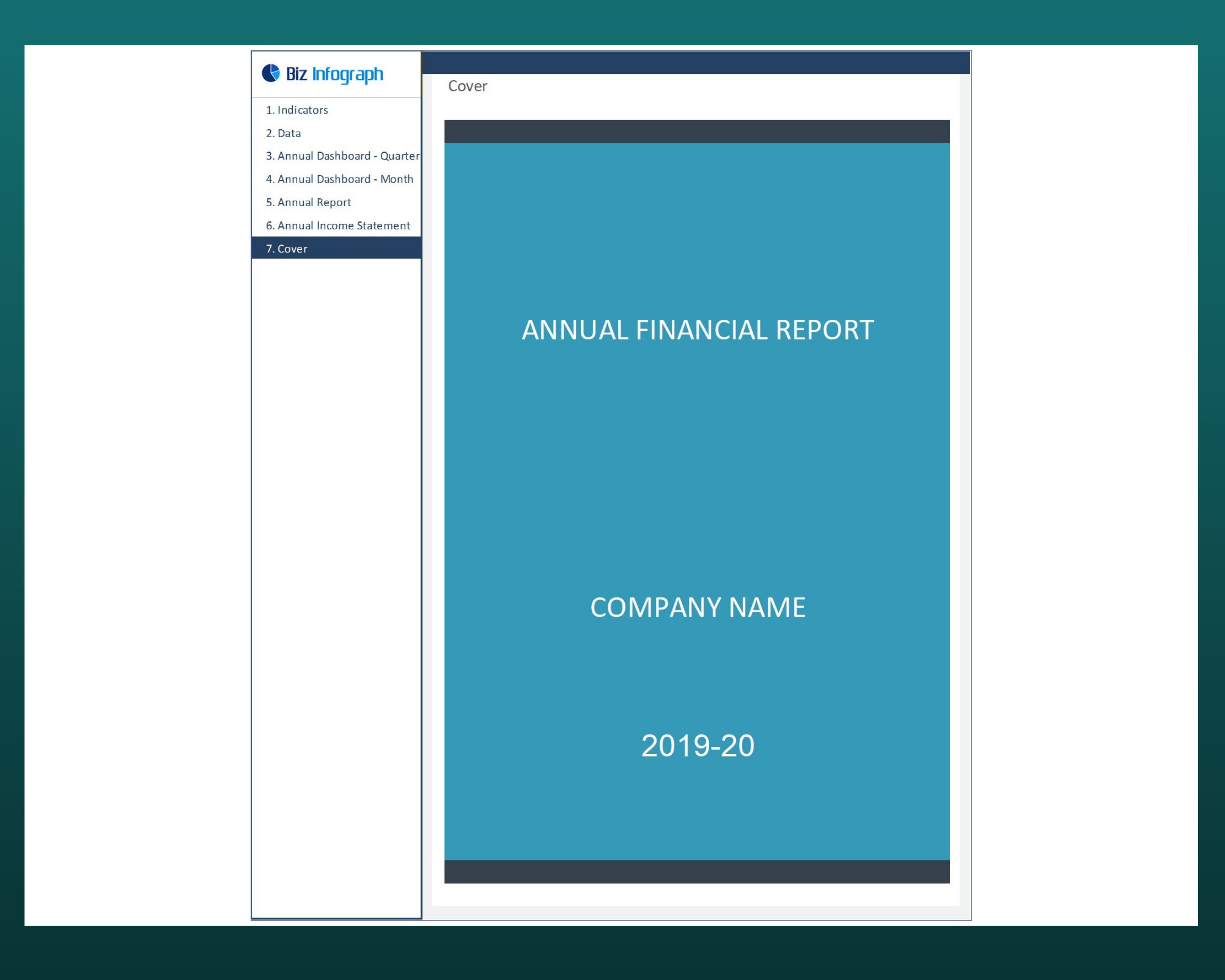 Annual Report - Excel Template | Financial Dashboard | Finance ...
