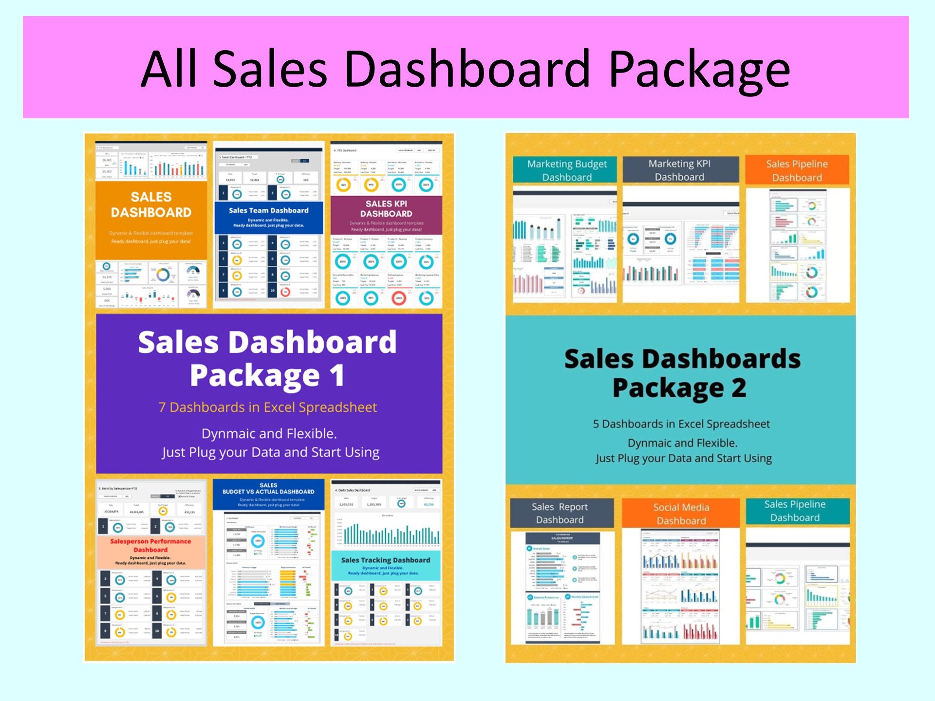 All Sales Dashboards | Sales Dashboards Package | Marketing Dashboard ...