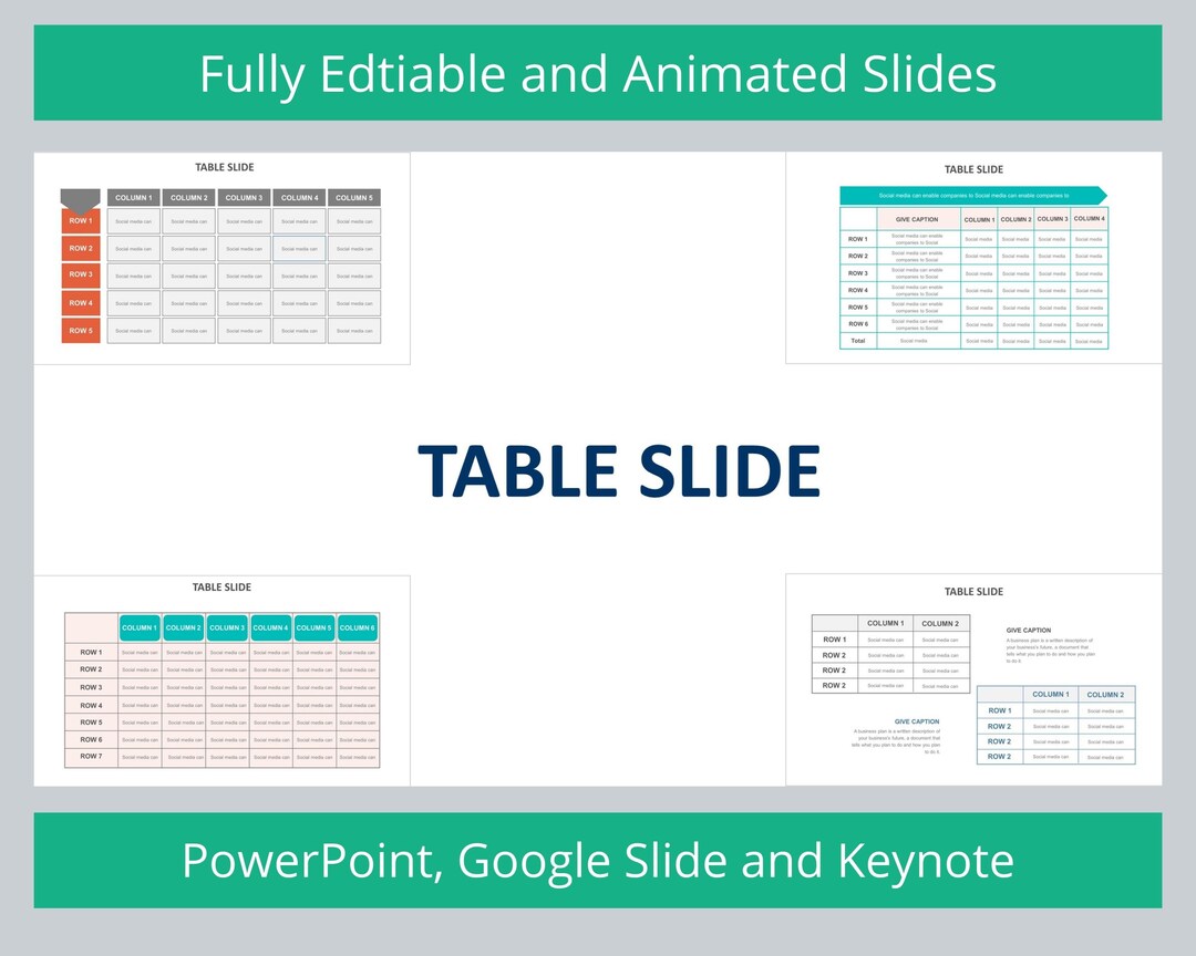 Table Slide Infographic Templates | Diagram for Powerpoint, Google ...