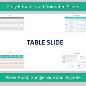 Table Slide Infographic Templates | Diagram for Powerpoint, Google ...
