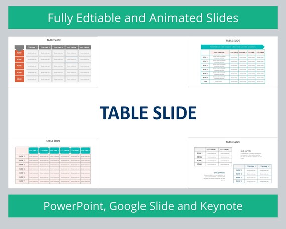 Table Slide Infographic Templates Diagram for Powerpoint - Etsy