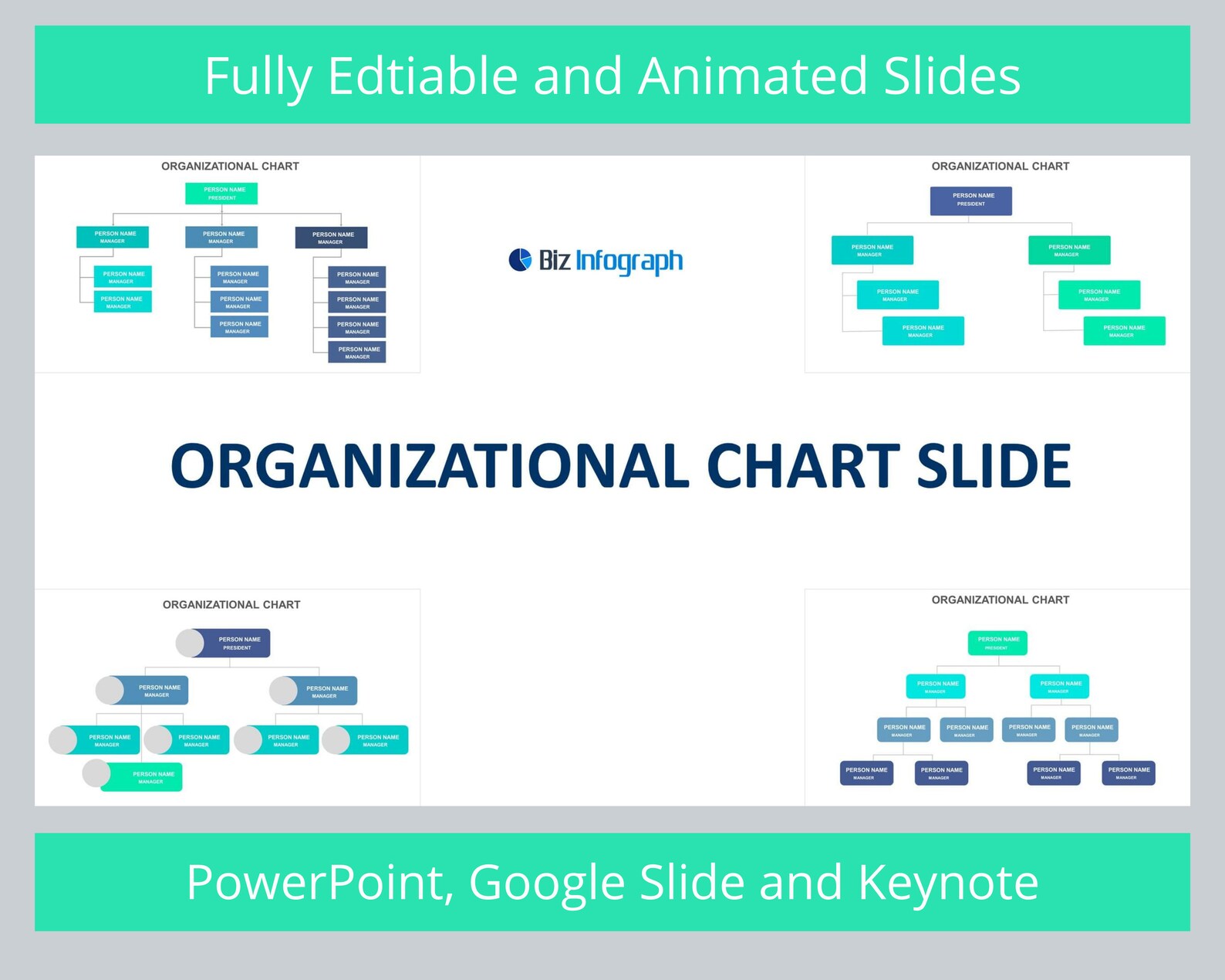 Organizational Chart Slide Infographic Templates Diagram for | Etsy