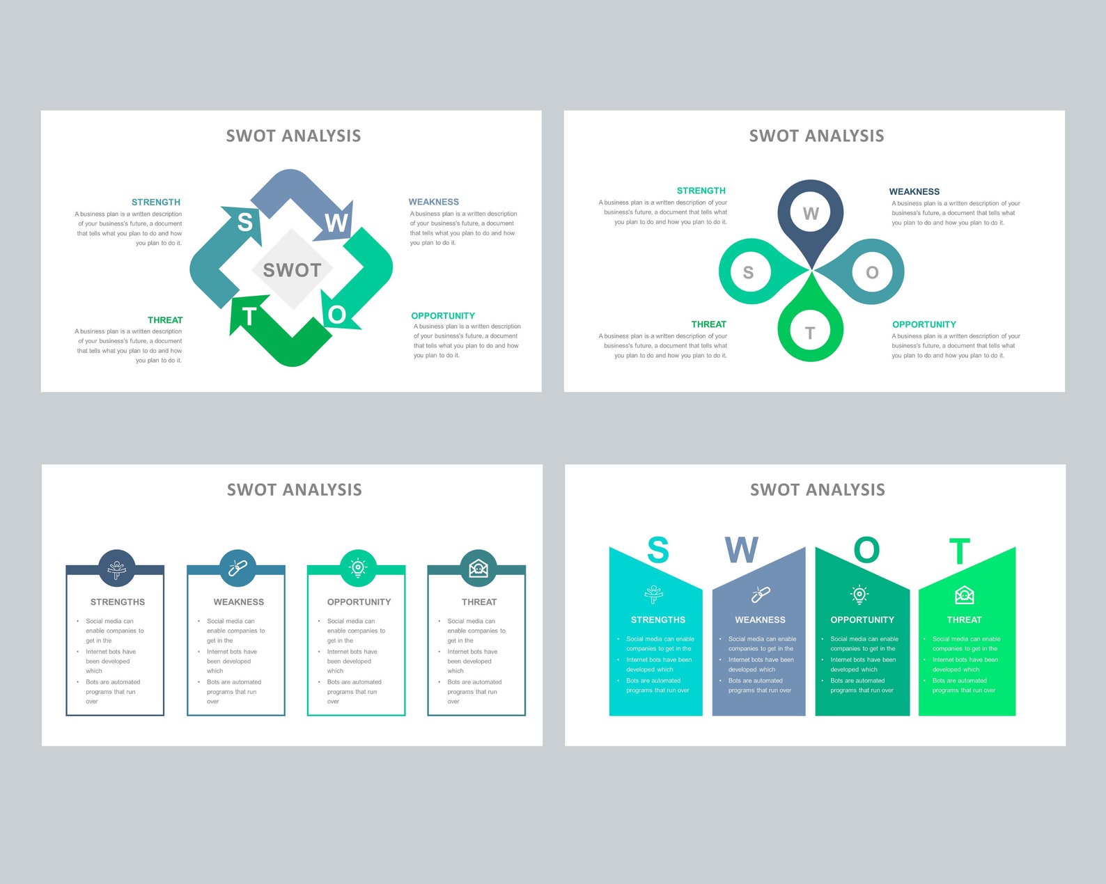 SWOT Slide Infographic Templates Diagram for PowerPoint | Etsy