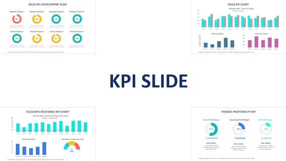 KPI Slide Infographic Templates Diagram for Powerpoint - Etsy