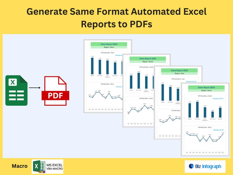 Generate Same Format Automated Excel Reports to Pdfs - Etsy