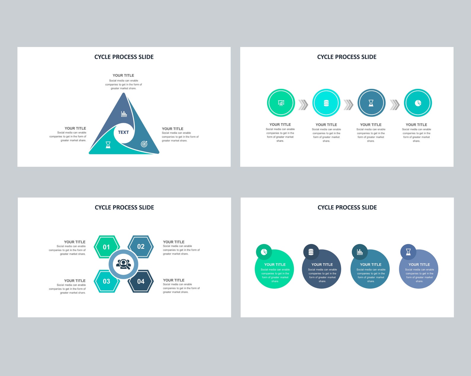 Cycle Process Slide Infographic Templates Diagram for | Etsy
